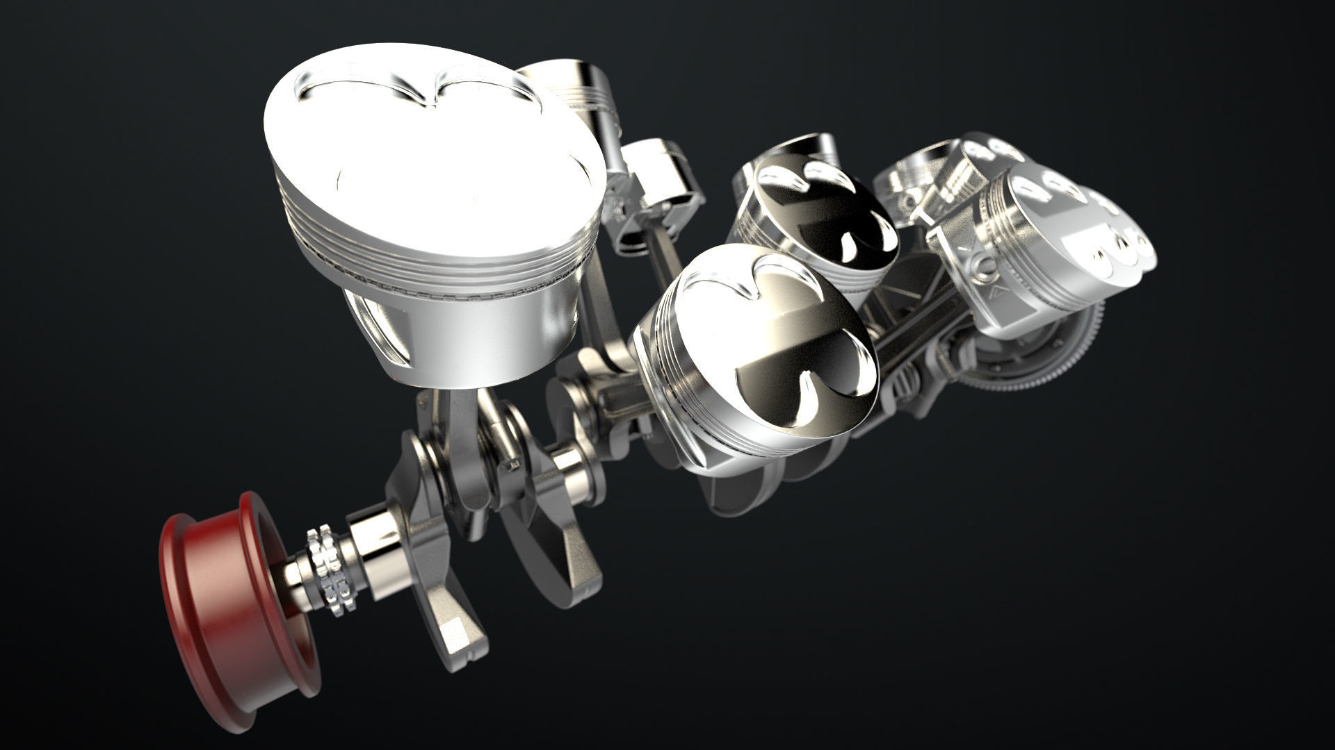 W12 Engine Working Animated 3D model animated rigged | CGTrader
