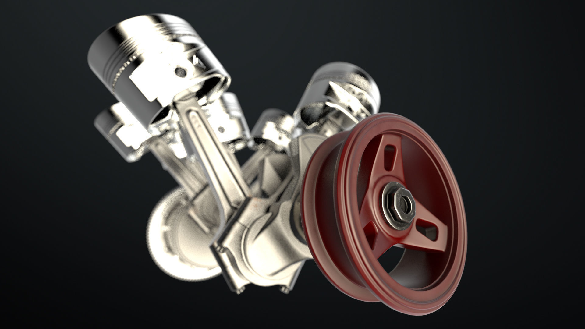 W8 Engine Working Animated 3D model animated rigged | CGTrader