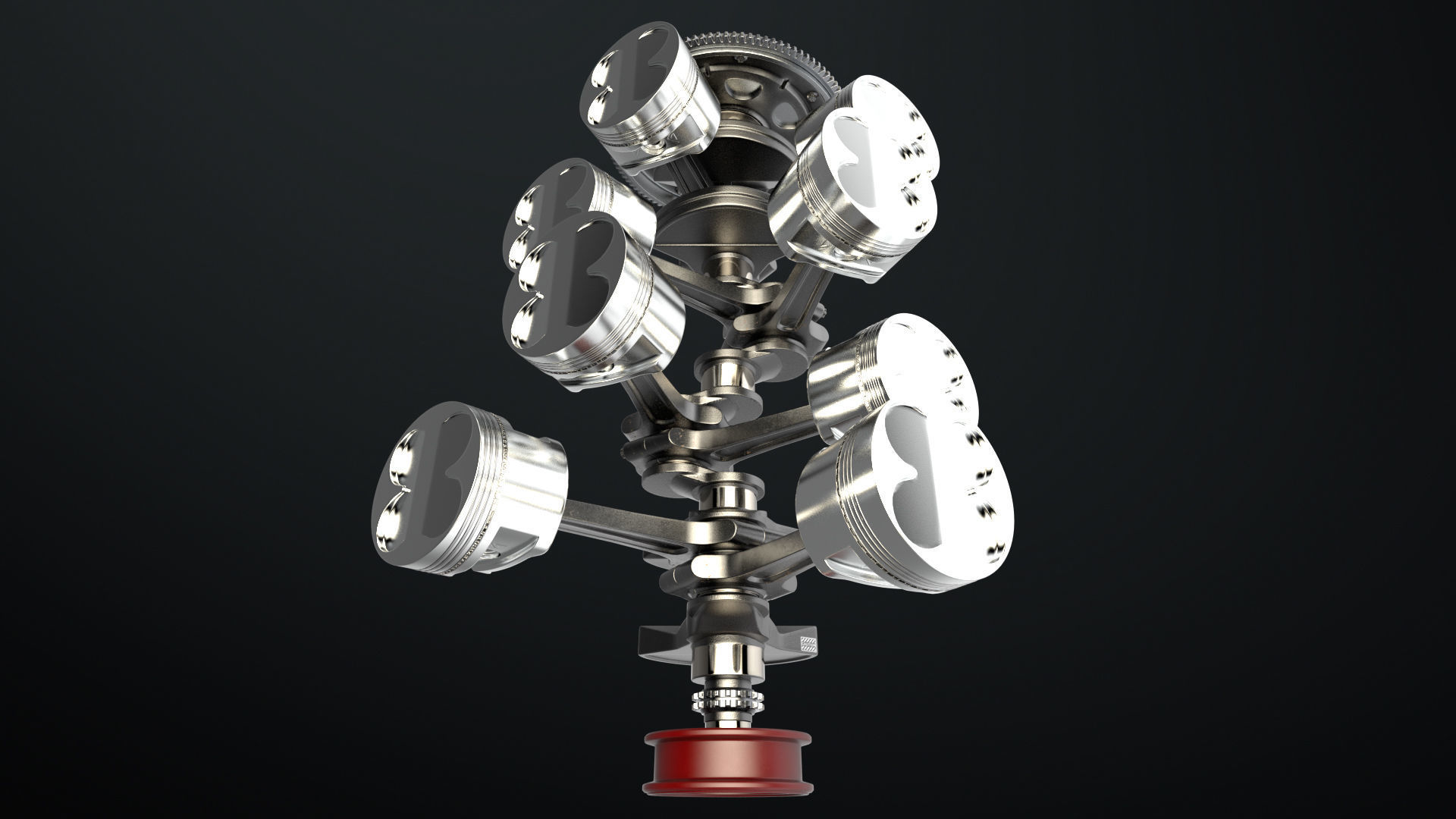 W8 Engine Working Animated 3D model animated rigged | CGTrader
