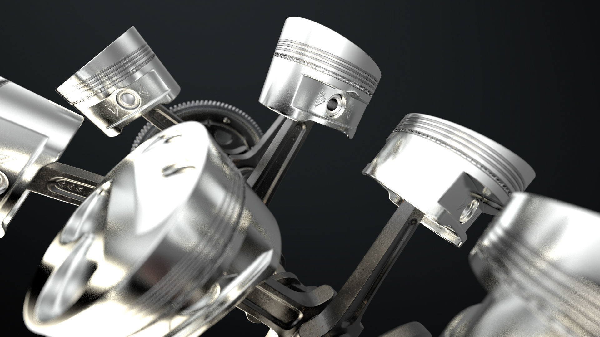 W8 Engine Working Animated 3D model animated rigged | CGTrader