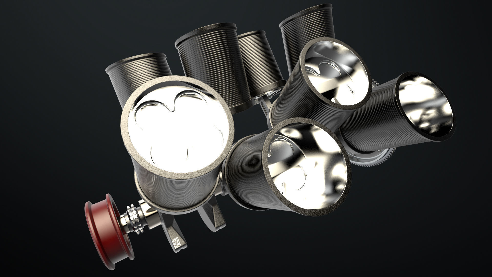 W8 Engine Working Animated 3D model animated rigged | CGTrader