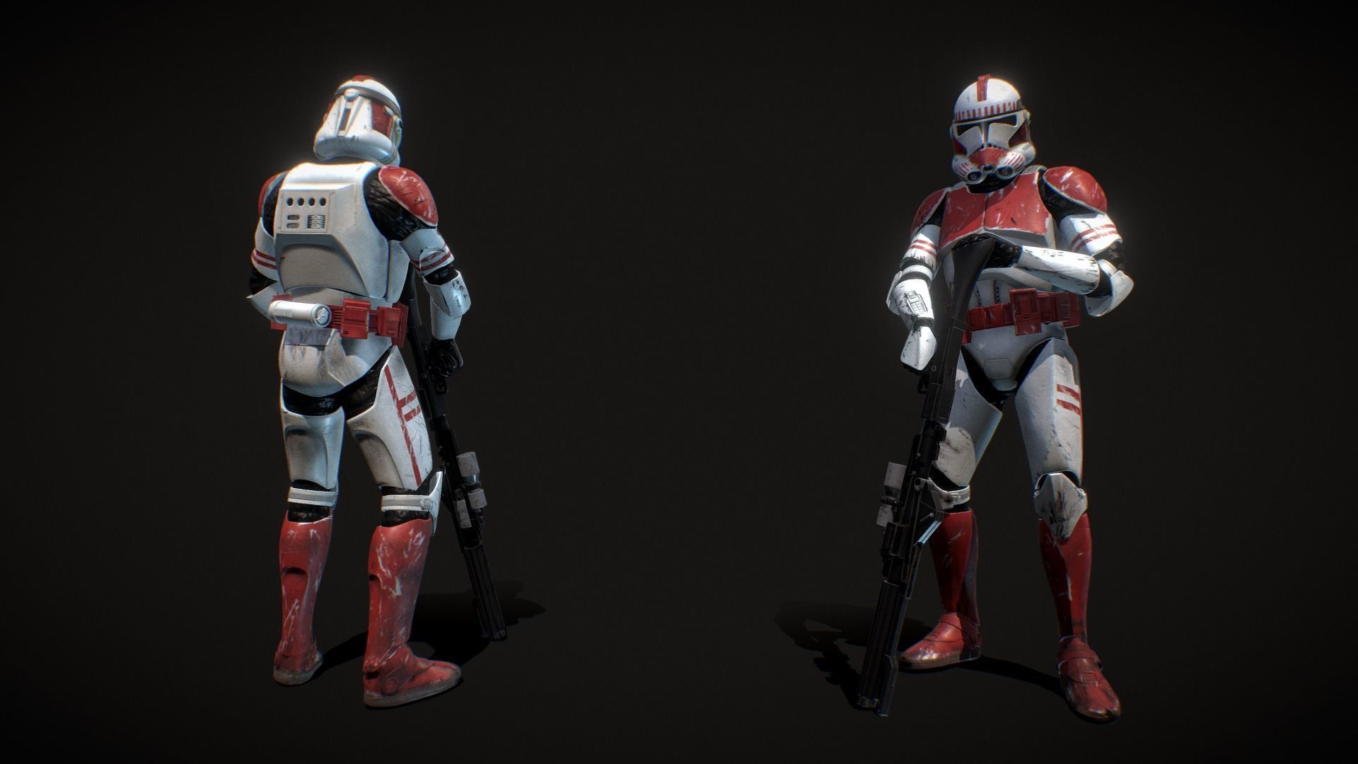 3D model Clone Trooper Phase II Legion pack VR / AR / low-poly | CGTrader