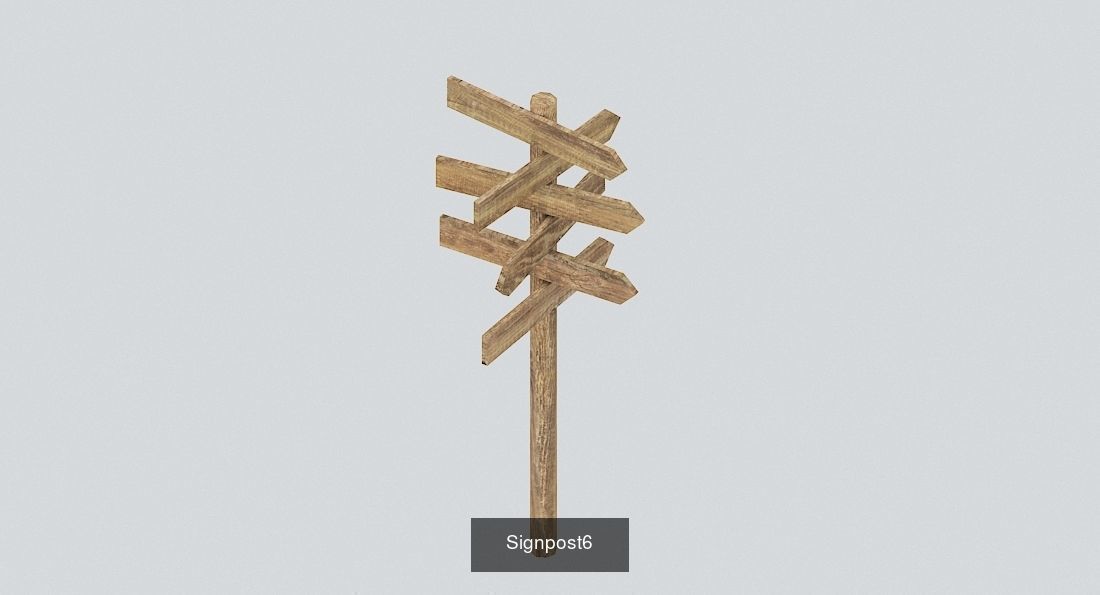 Wooden PBR Signpost Collection VR / AR / low-poly | CGTrader