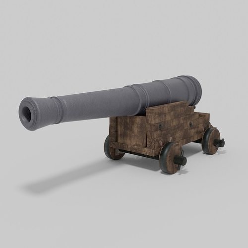 Cannon wooden 3D model | CGTrader