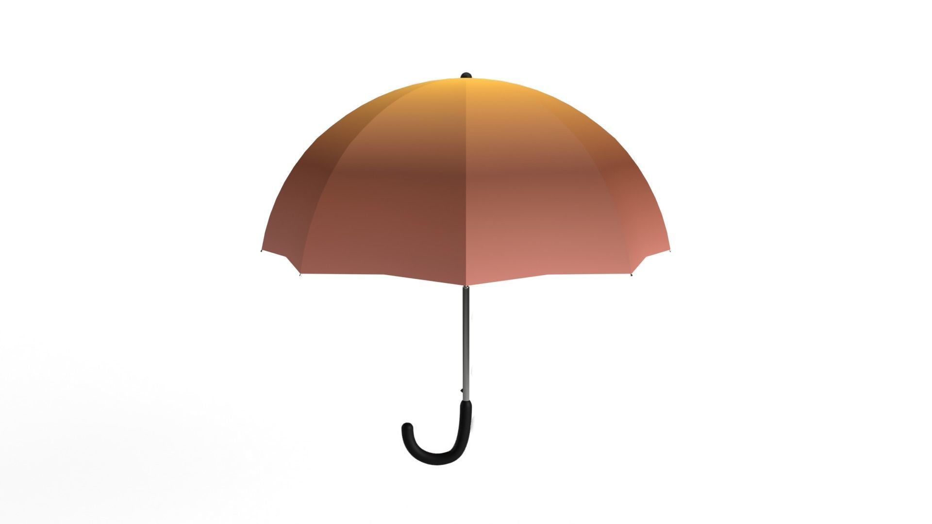 Low poly Umbrella 3d model orange 3D model | CGTrader