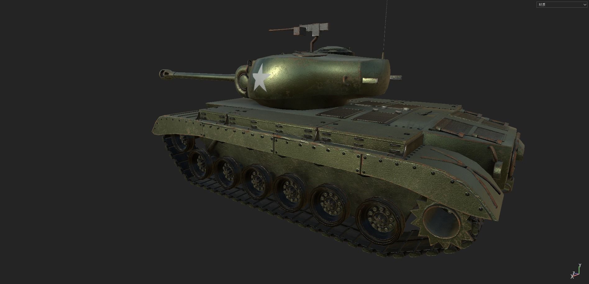 Tank M26 Pershing PBR Military World War Army vehicle weapon 3D model ...