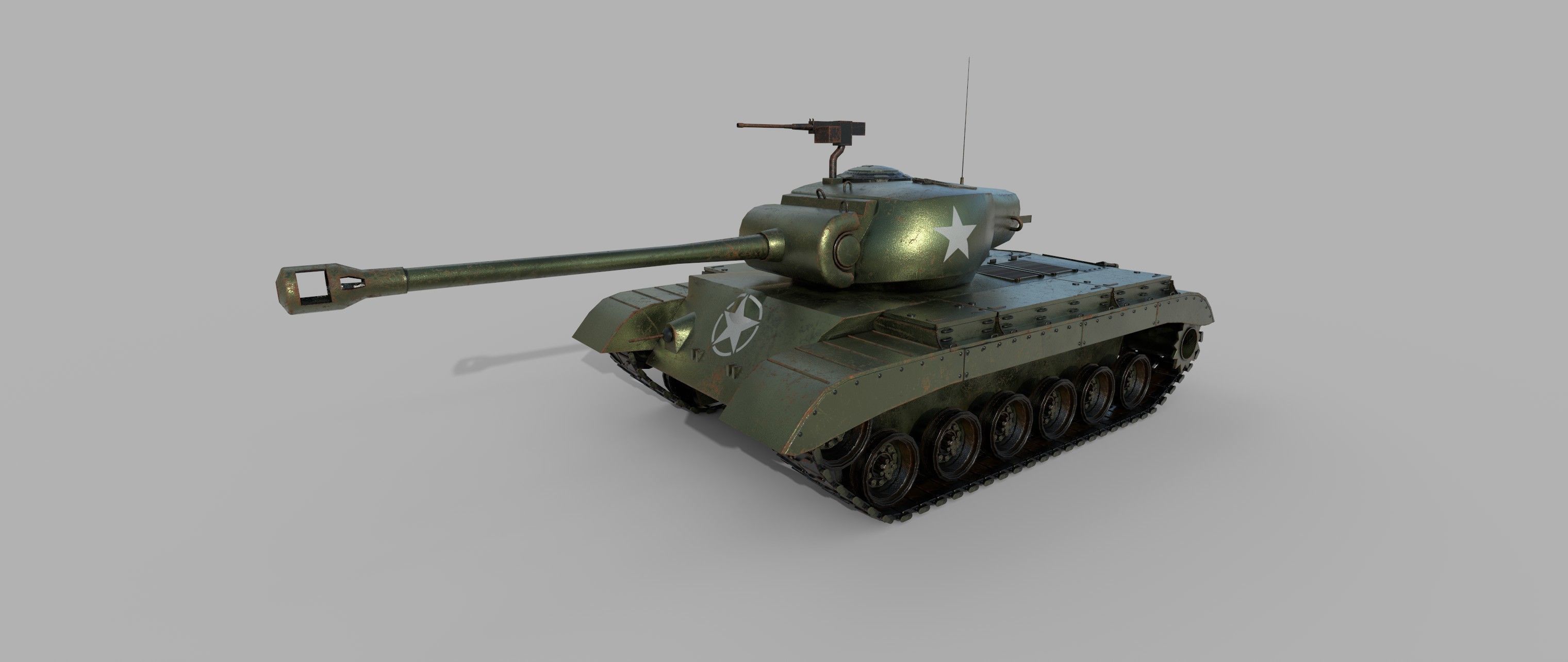 Tank M26 Pershing PBR Military World War Army vehicle weapon 3D model ...