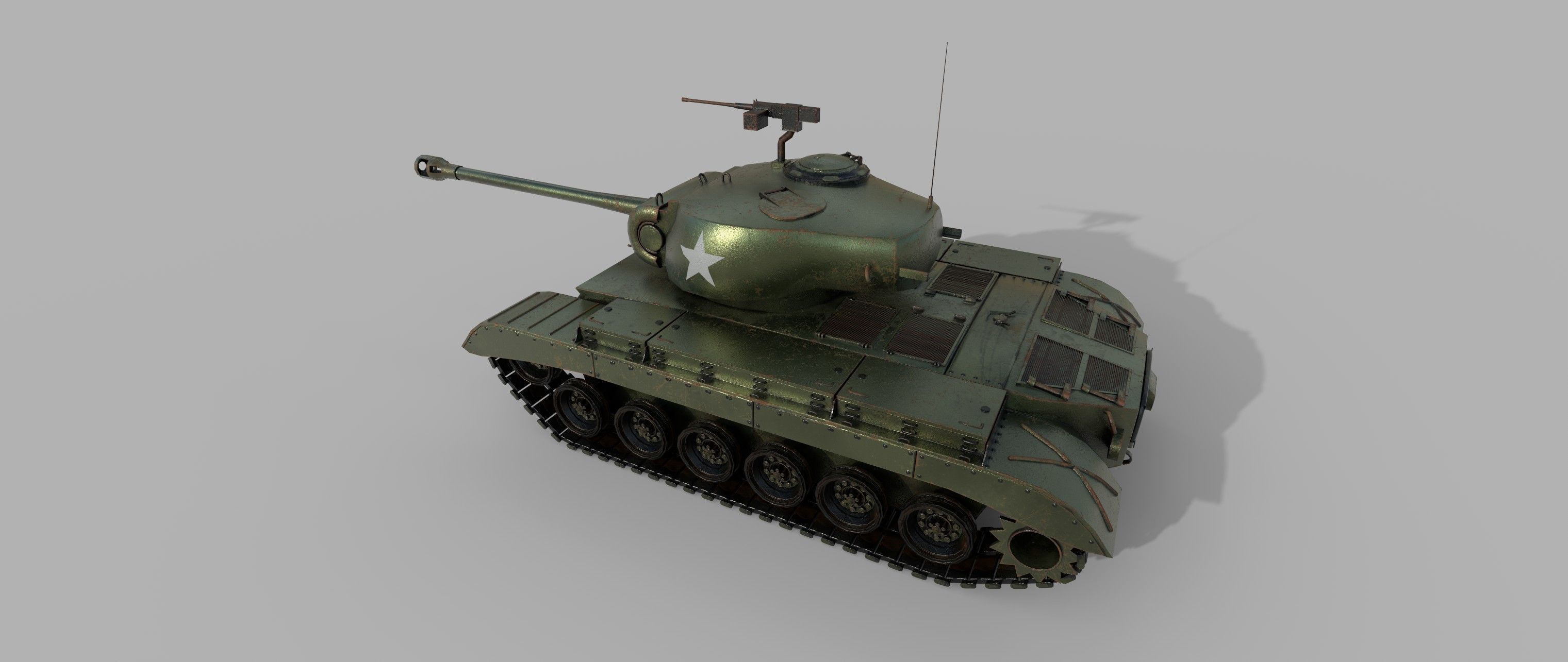Tank M26 Pershing PBR Military World War Army vehicle weapon 3D model ...