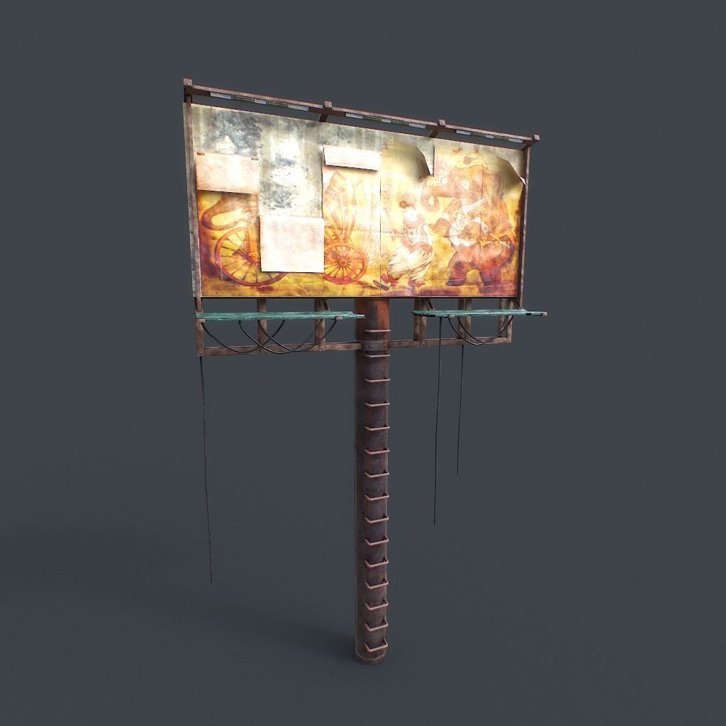 3D model Old Billboard VR / AR / low-poly | CGTrader