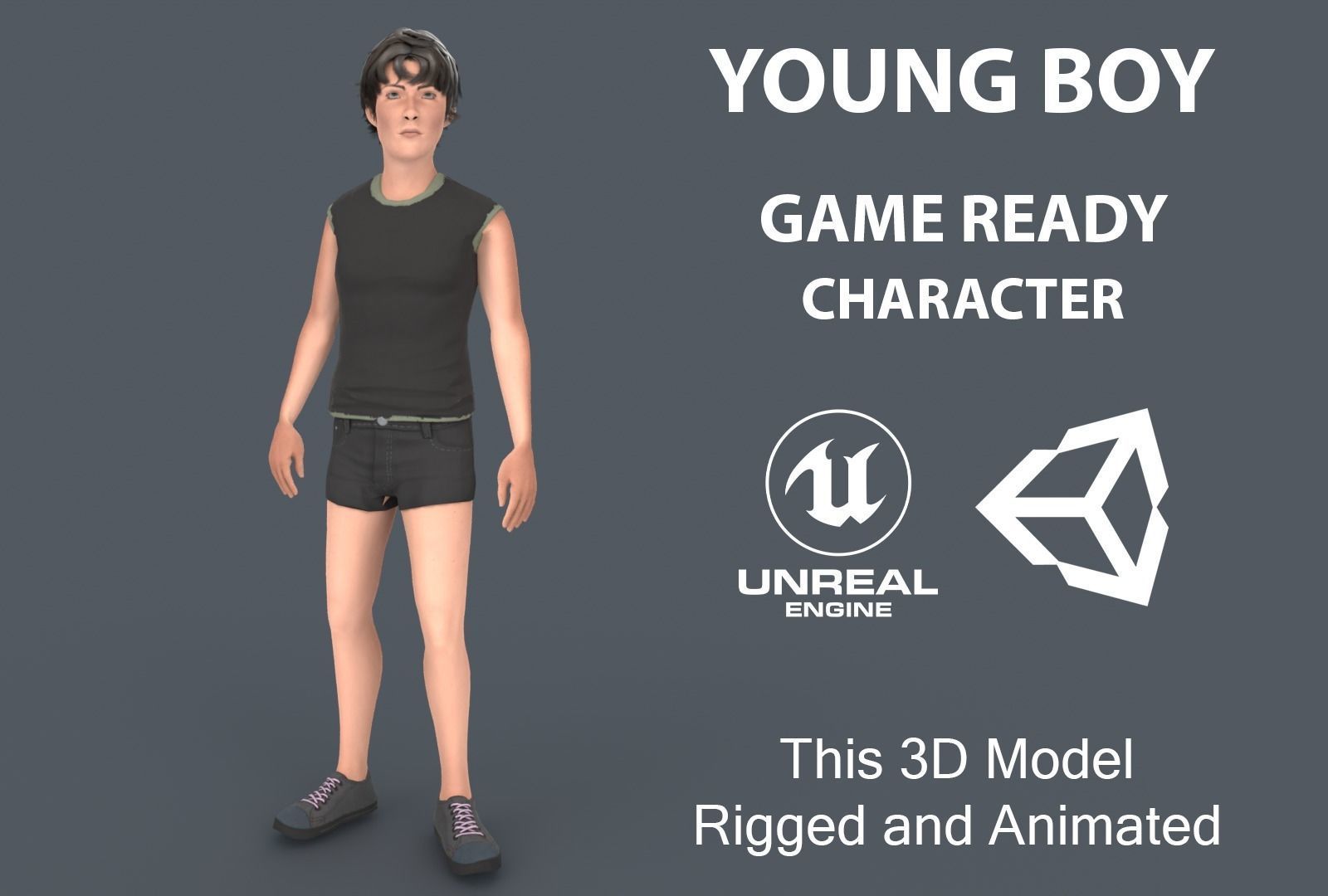 3D model Young Boy VR / AR / low-poly | CGTrader