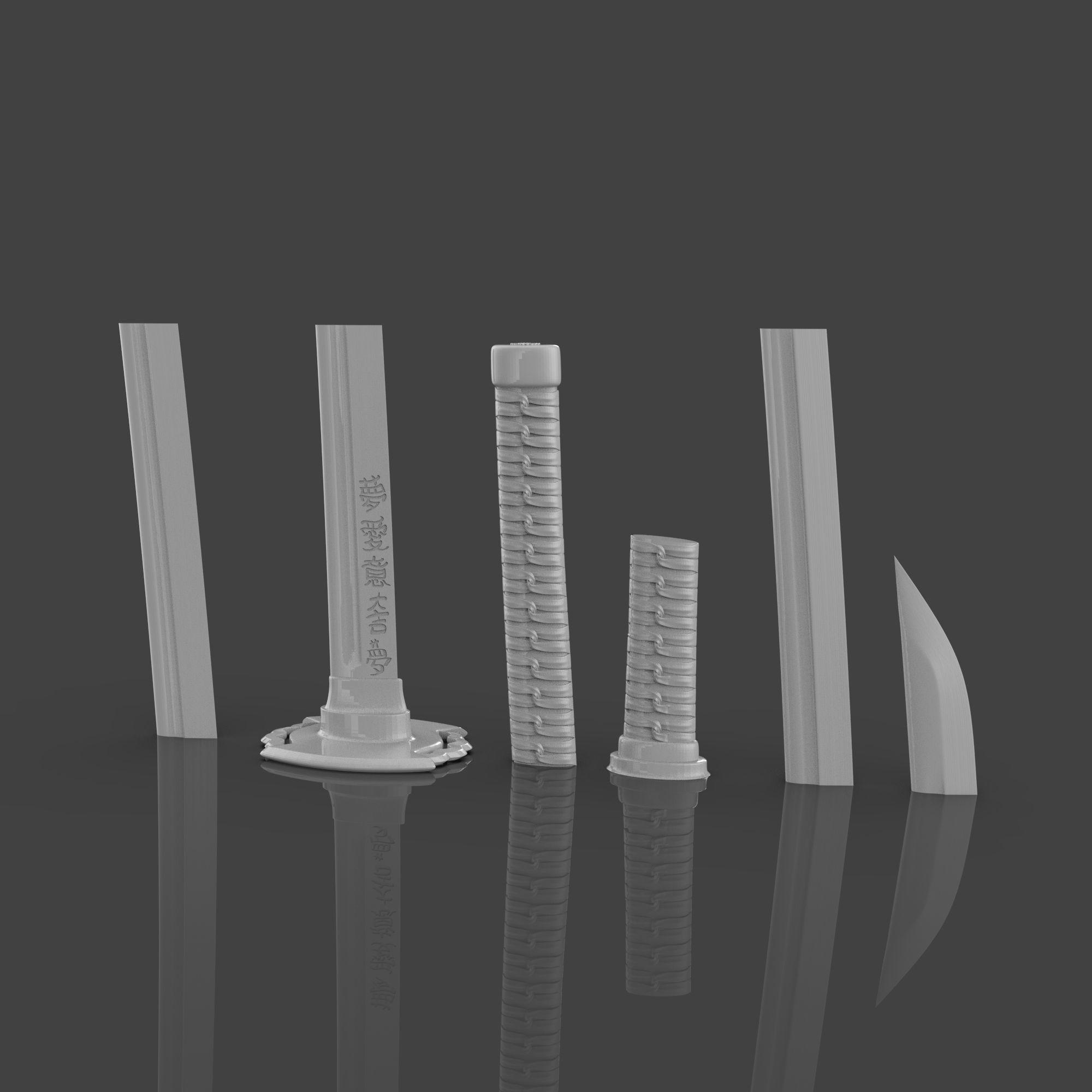 Shinigami Katana Sword - Japanese Samurai Sword 3D model 3D printable ...