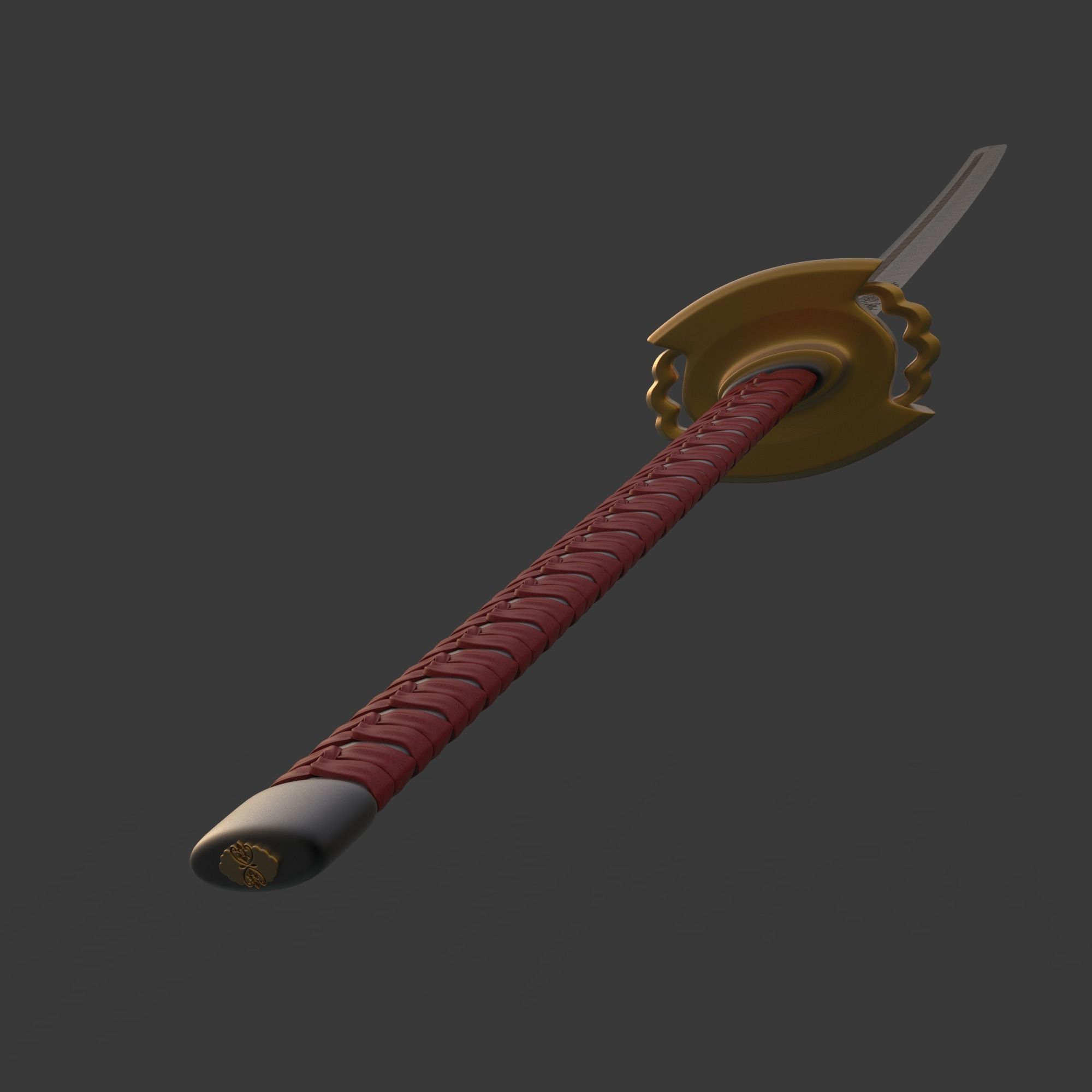 Shinigami Katana Sword - Japanese Samurai Sword 3D model 3D printable ...