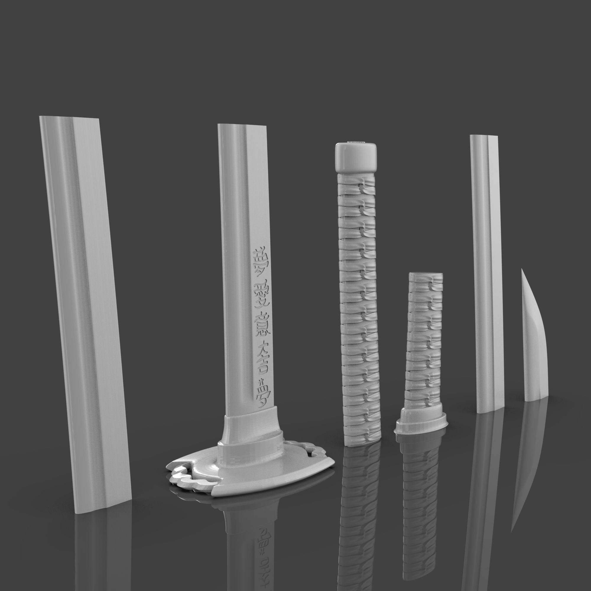 Shinigami Katana Sword - Japanese Samurai Sword 3D model 3D printable ...