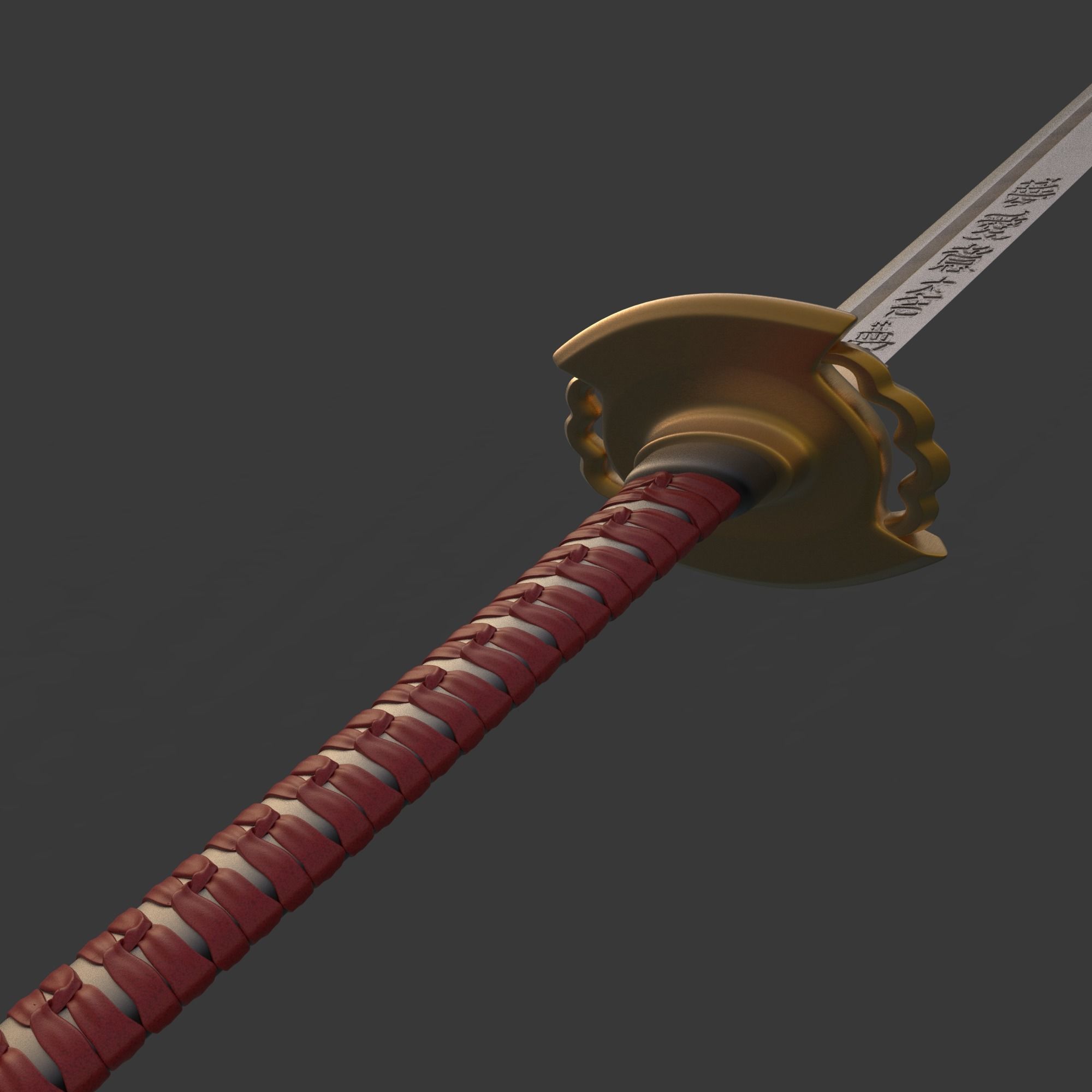 Shinigami Katana Sword - Japanese Samurai Sword 3D model 3D printable ...