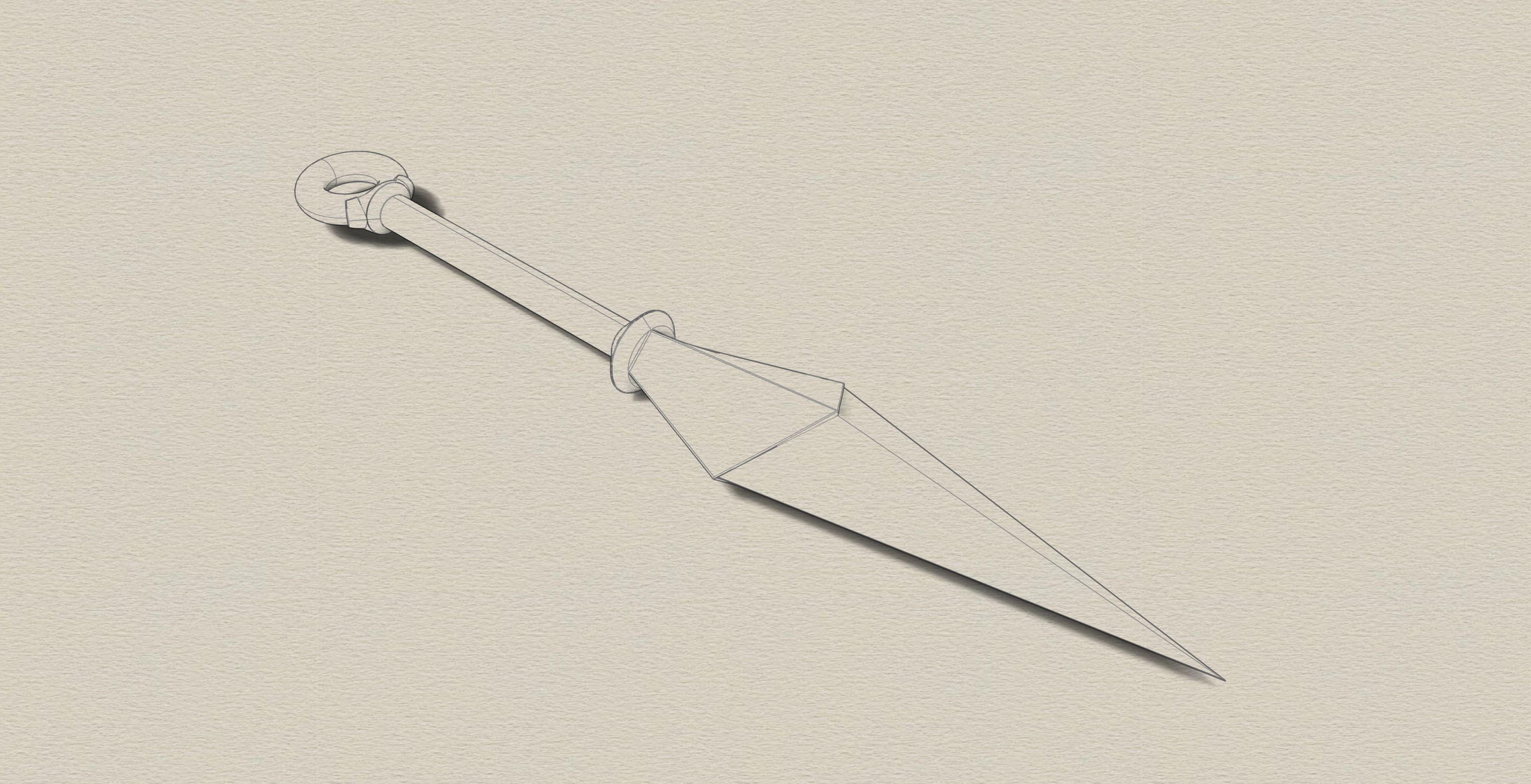 Anime Kunai Dagger 3D model 3D printable | CGTrader