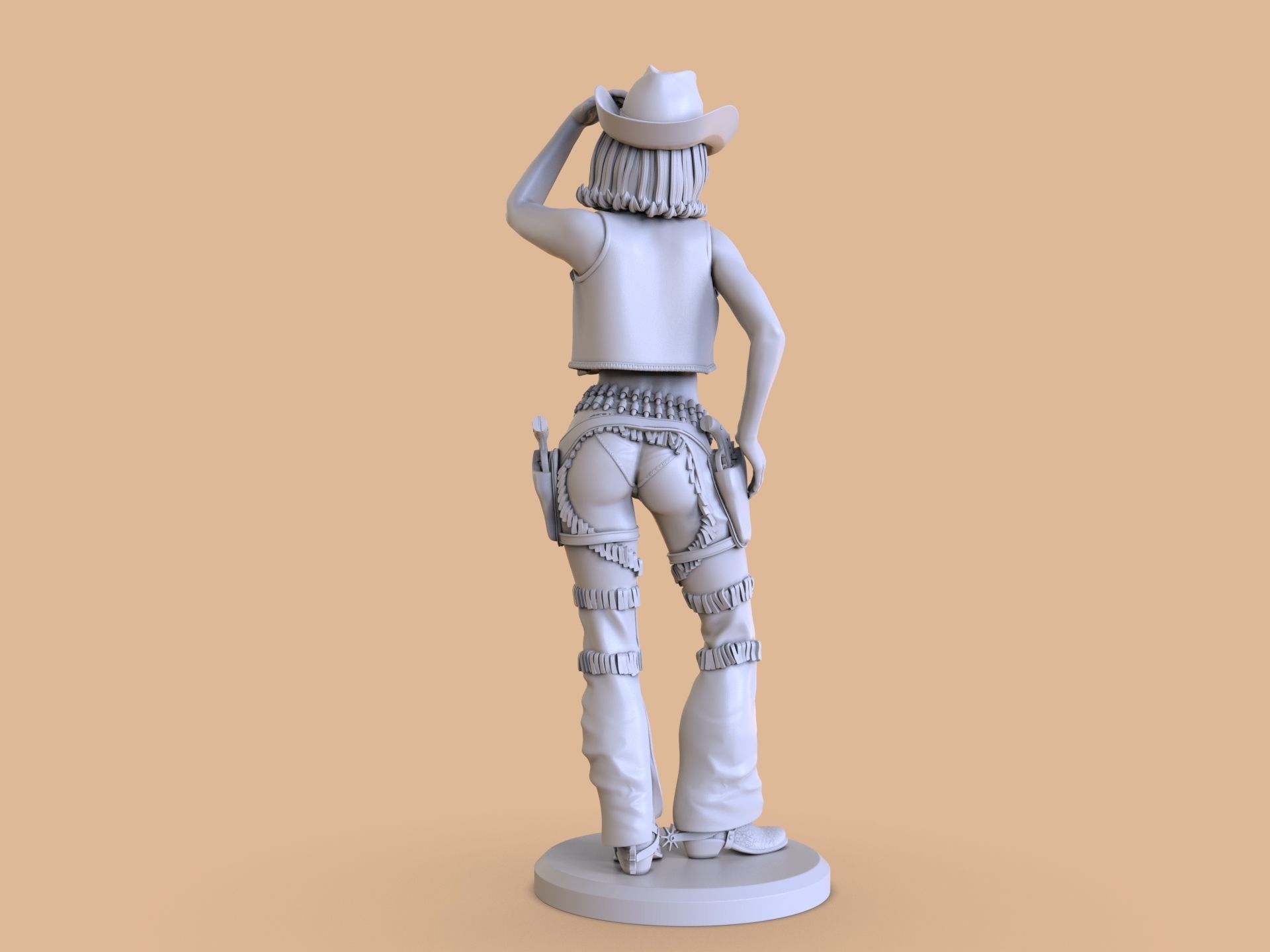 cowboy girl 3D model 3D printable | CGTrader