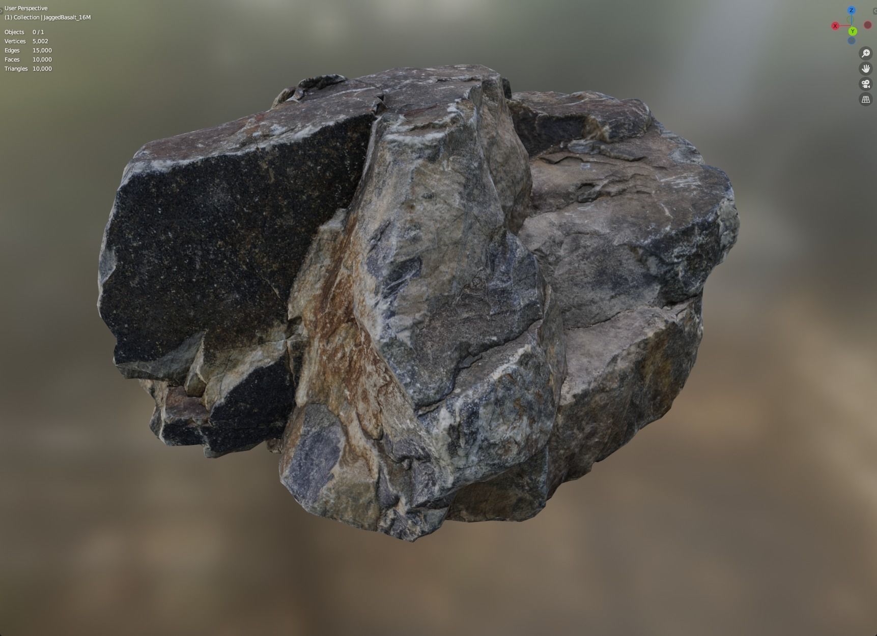 3D model Jagged Basalt- 8K Textures - 6 Mesh Resolutions VR / AR / low ...