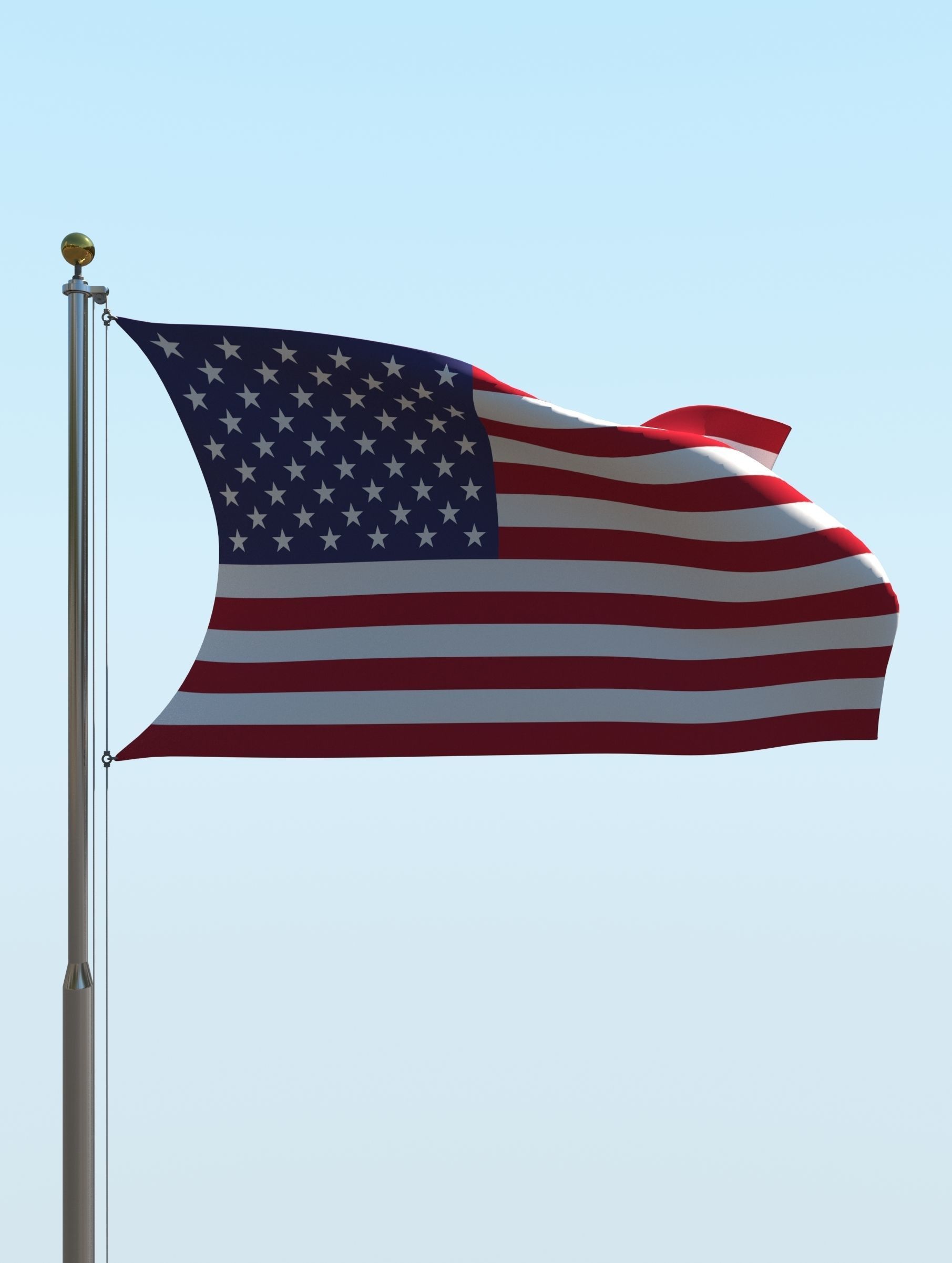 Animated USA Flag 3D model animated | CGTrader