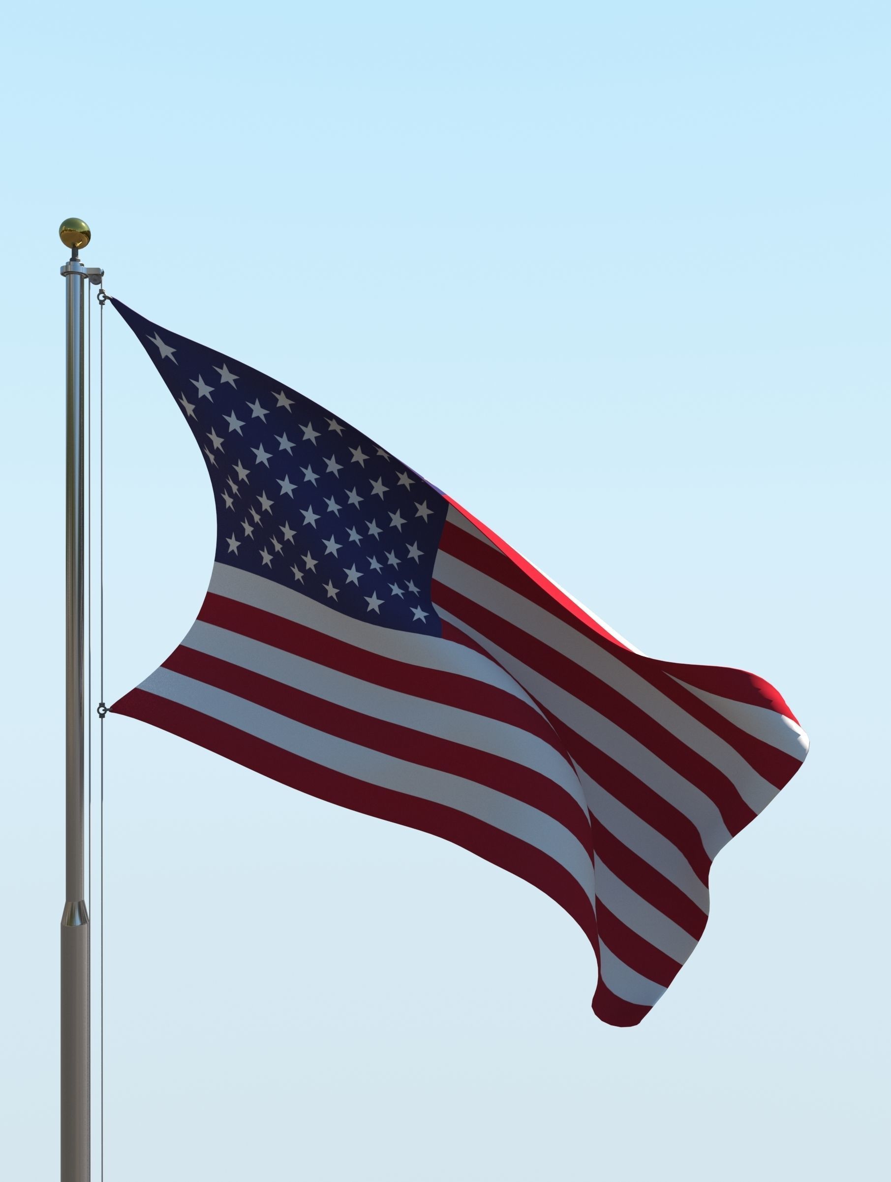 Animated USA Flag 3D model animated | CGTrader