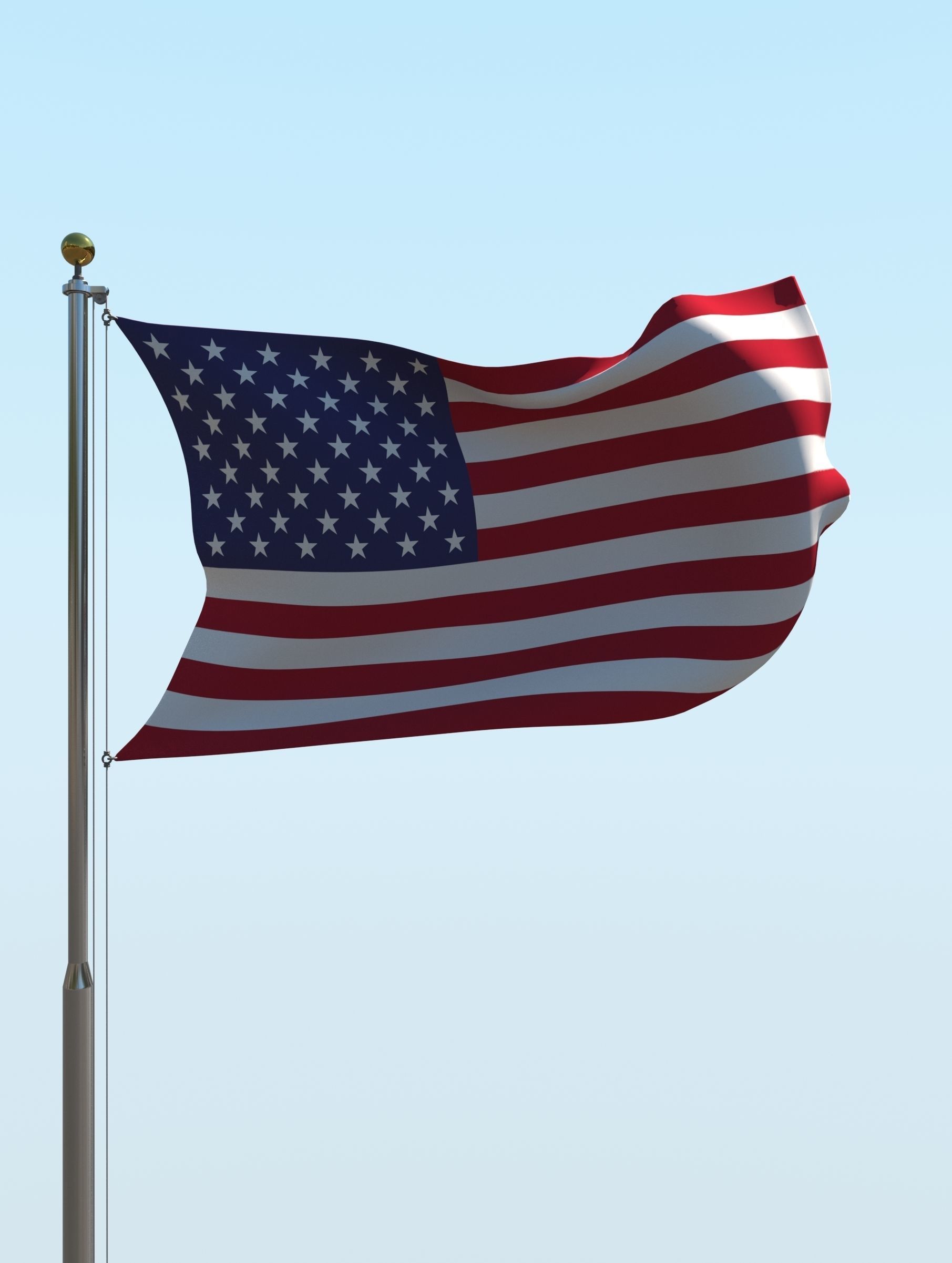 Animated USA Flag 3D model animated | CGTrader