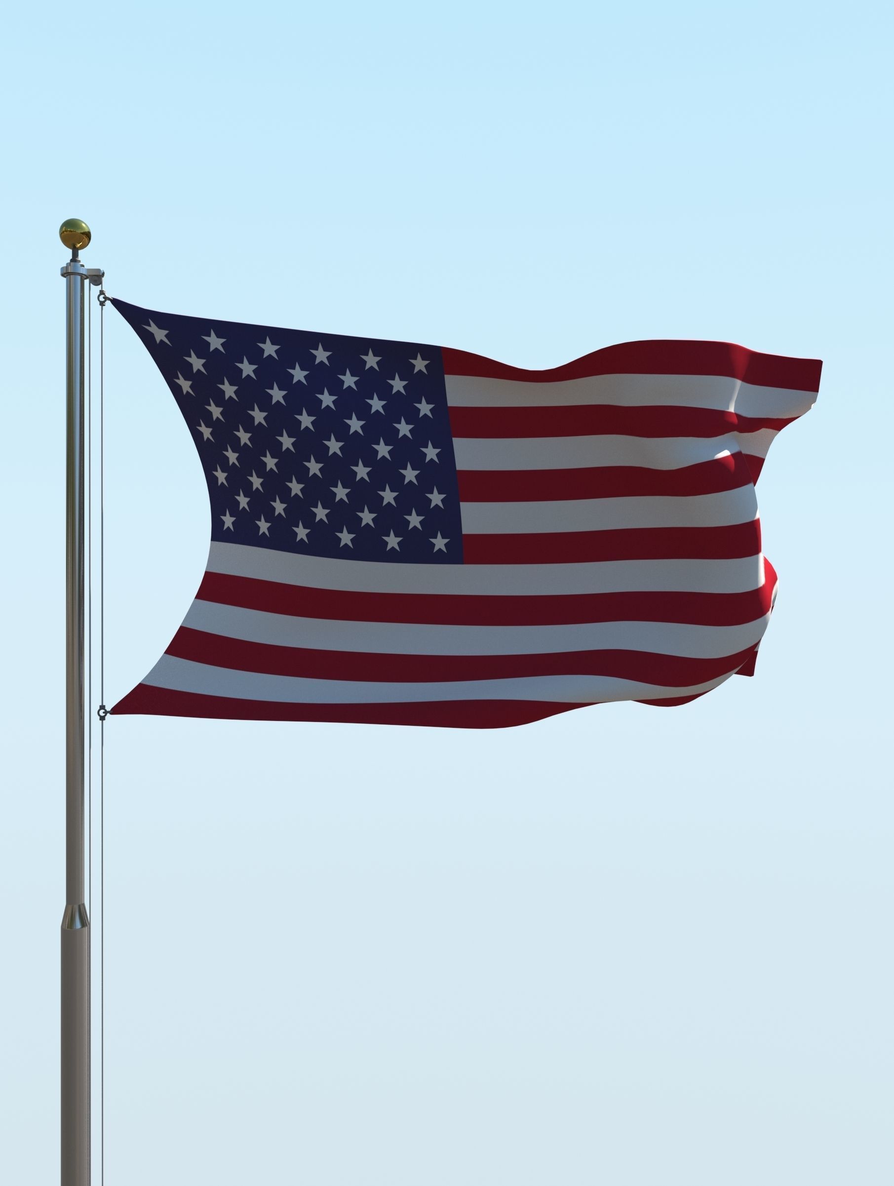Animated USA Flag 3D model animated | CGTrader