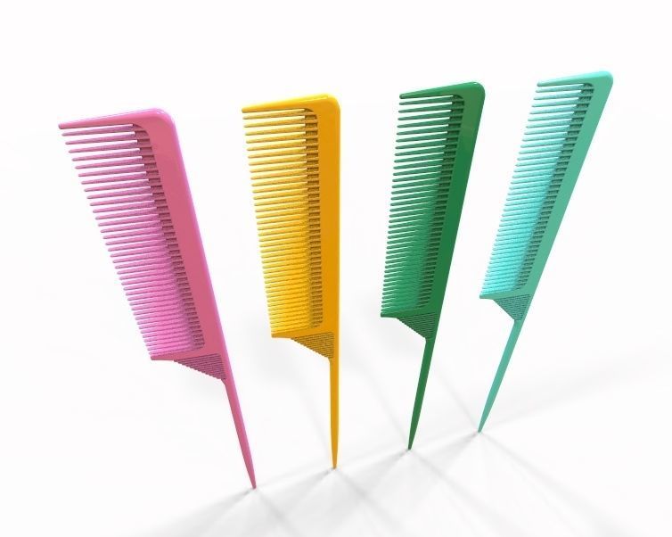 Rat Tail Hair Comb 3D model 3D printable | CGTrader