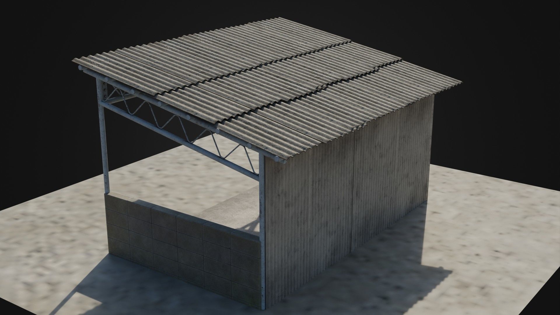 3D model Old Japanese Bus Stop VR / AR / low-poly | CGTrader