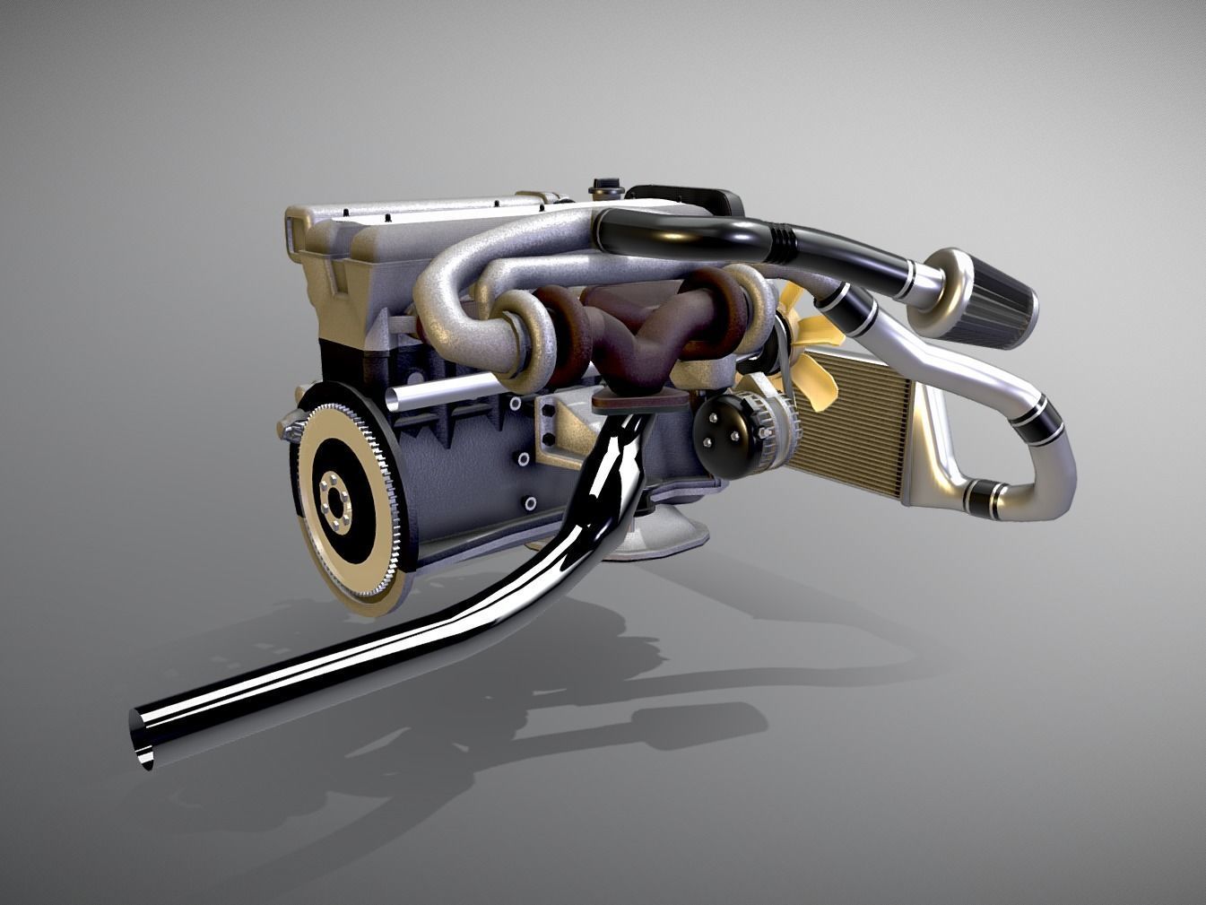 3D model Engine Inline 6 cylinders Animated VR / AR / low-poly | CGTrader