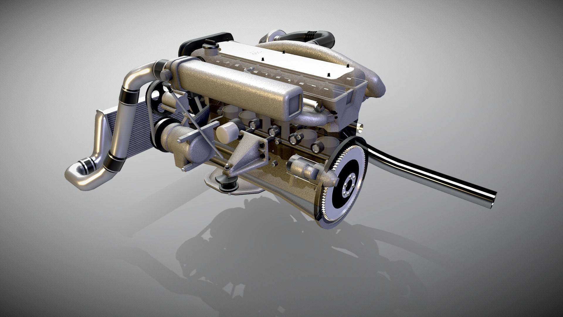 3D model Engine Inline 6 cylinders Animated VR / AR / low-poly | CGTrader