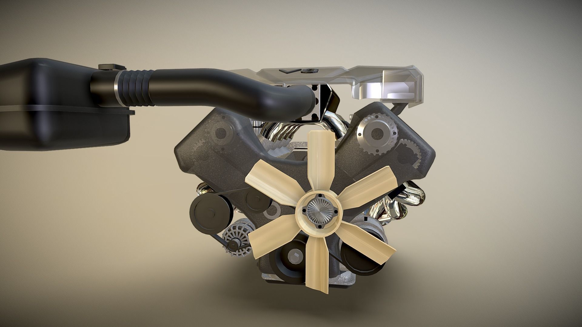 3D model Engine v8 animated VR / AR / low-poly | CGTrader