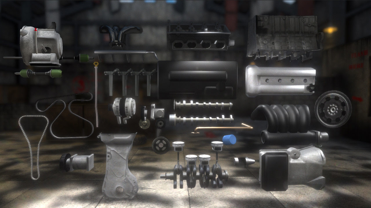 3D model 1zz 4 cylinder animated engine VR / AR / low-poly | CGTrader