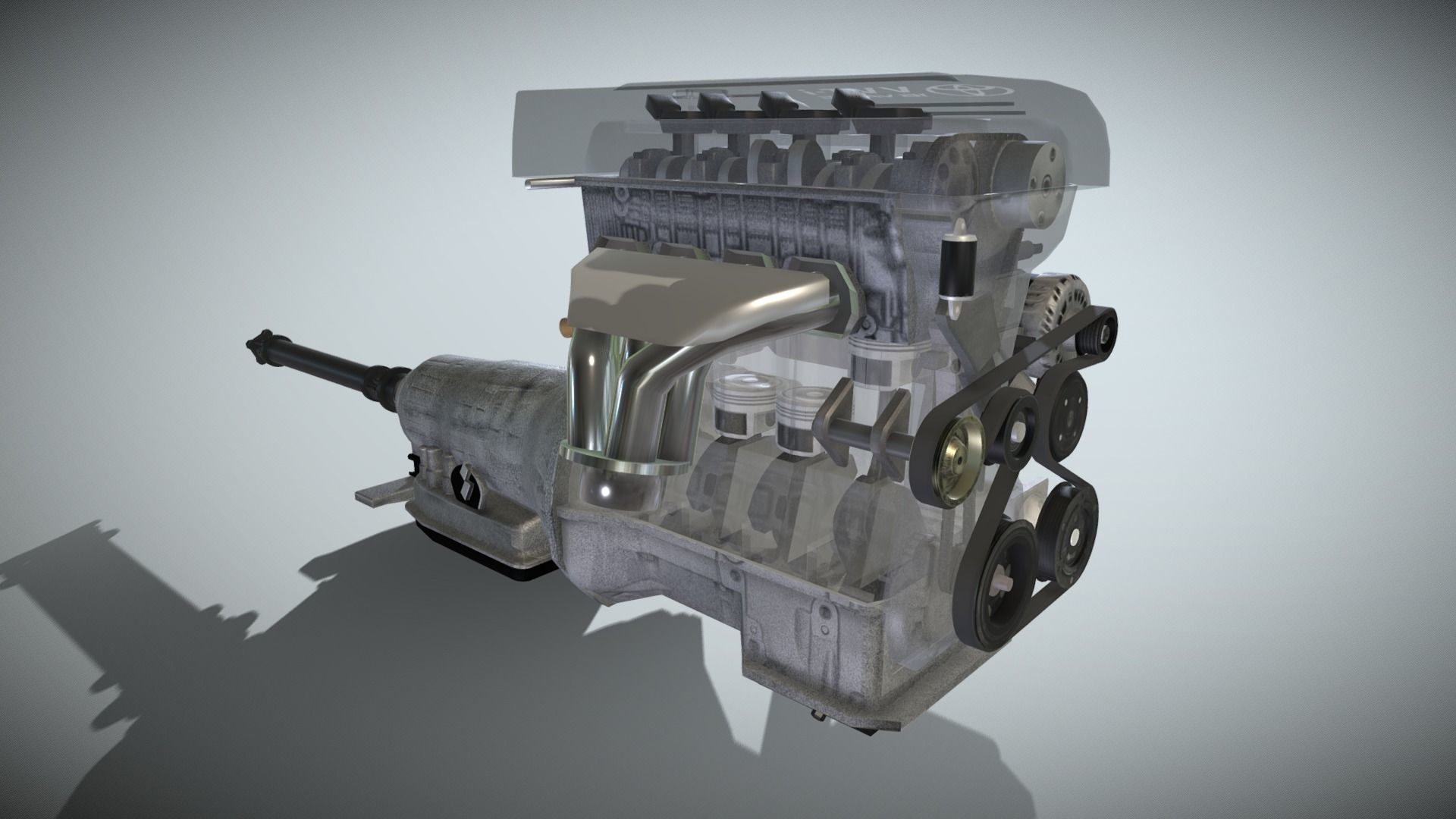 3D model 1zz 4 cylinder animated engine VR / AR / low-poly | CGTrader