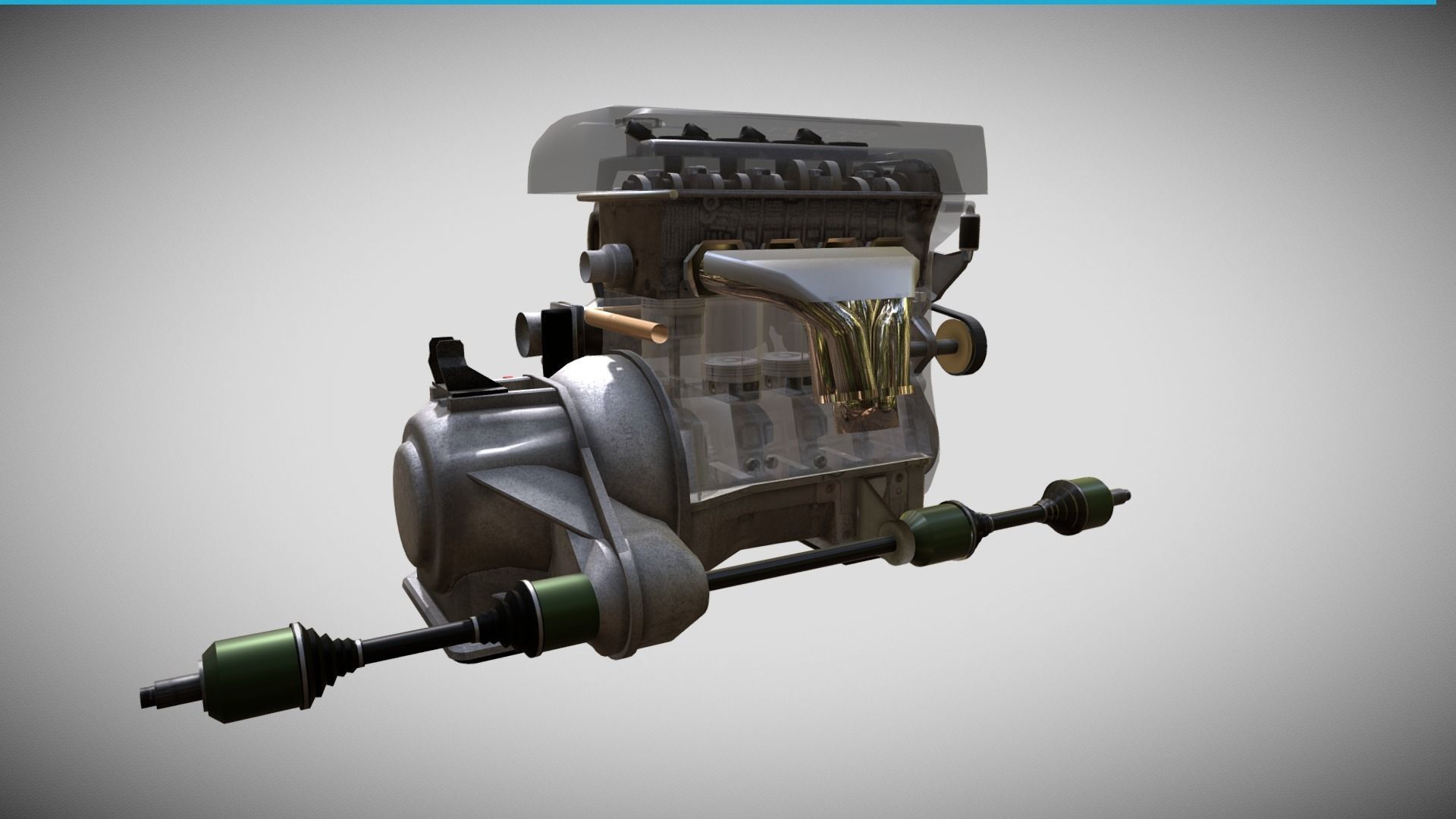 3D model 1zz 4 cylinder animated engine VR / AR / low-poly | CGTrader