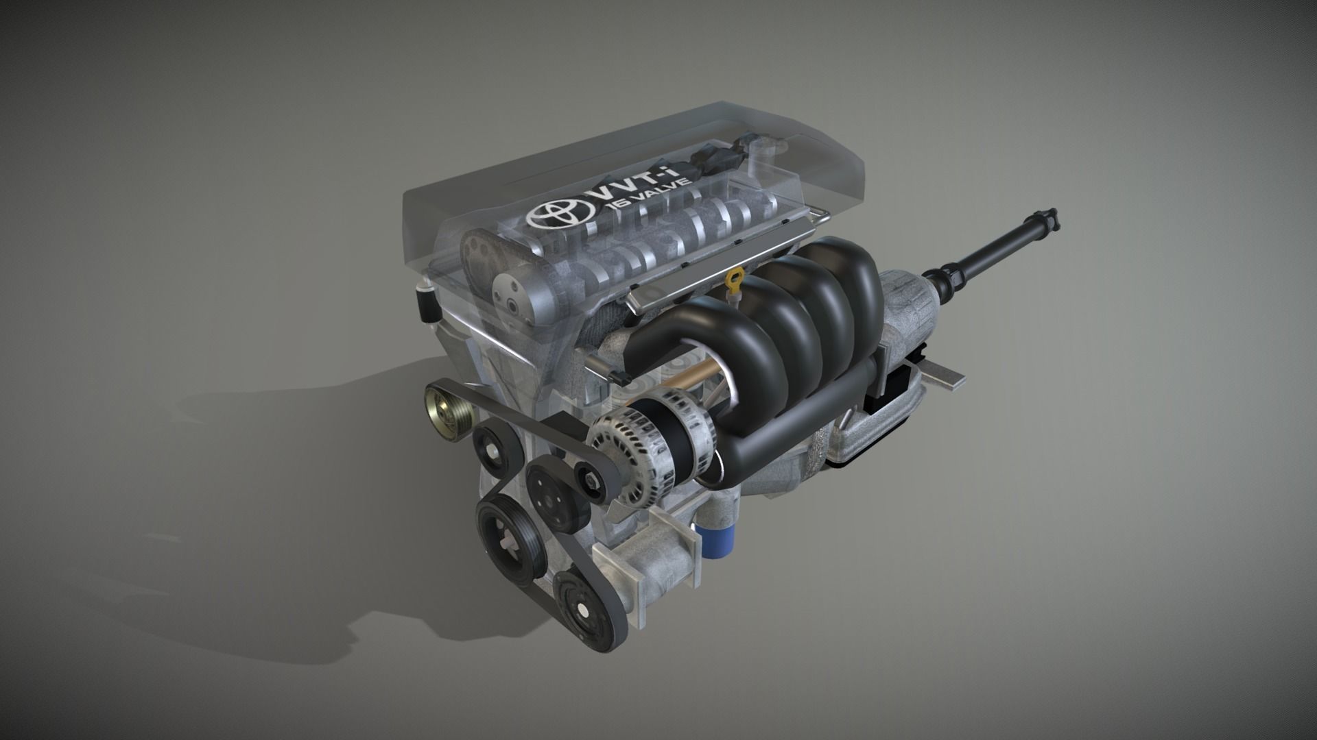 3D model 1zz 4 cylinder animated engine VR / AR / low-poly | CGTrader