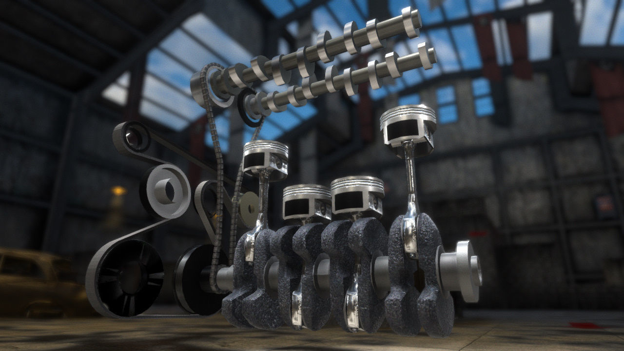 3D model 1zz 4 cylinder animated engine VR / AR / low-poly | CGTrader