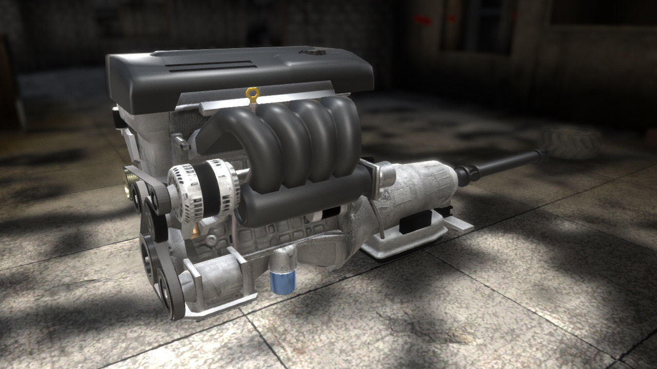 3D model 1zz 4 cylinder animated engine VR / AR / low-poly | CGTrader