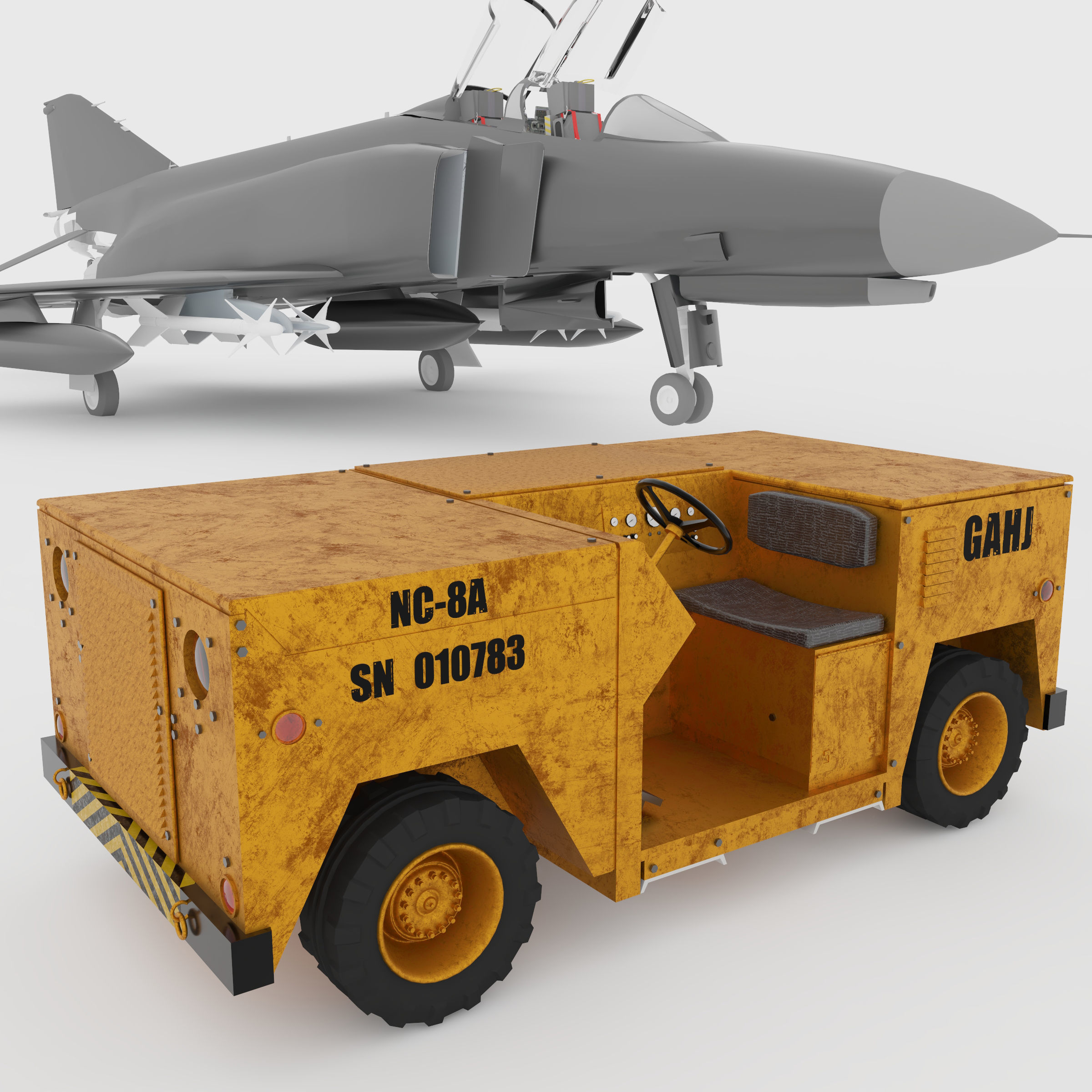3D model US Navy Aircraft NC-8A Mobile Electric Power Plant Tractor VR ...