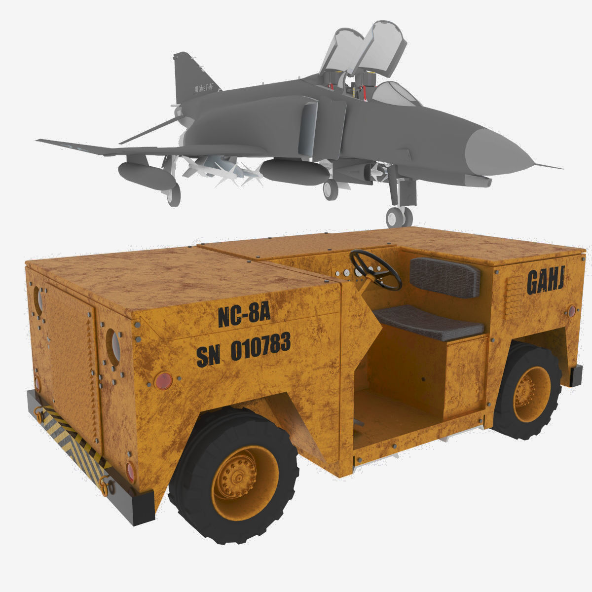 3D model US Navy Aircraft NC-8A Mobile Electric Power Plant Tractor VR ...