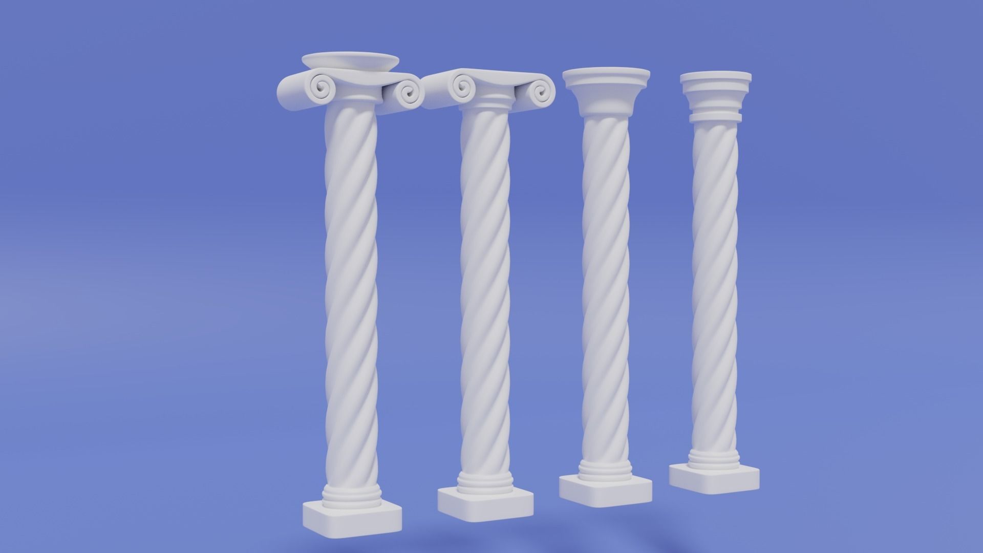 Greek and Roman Twisted Columns 3D model | CGTrader