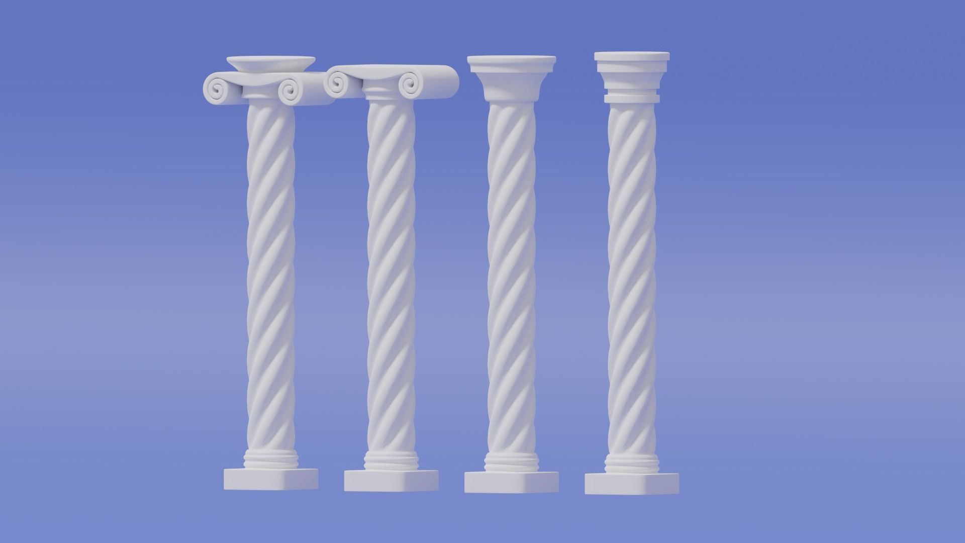 Greek and Roman Twisted Columns 3D model | CGTrader