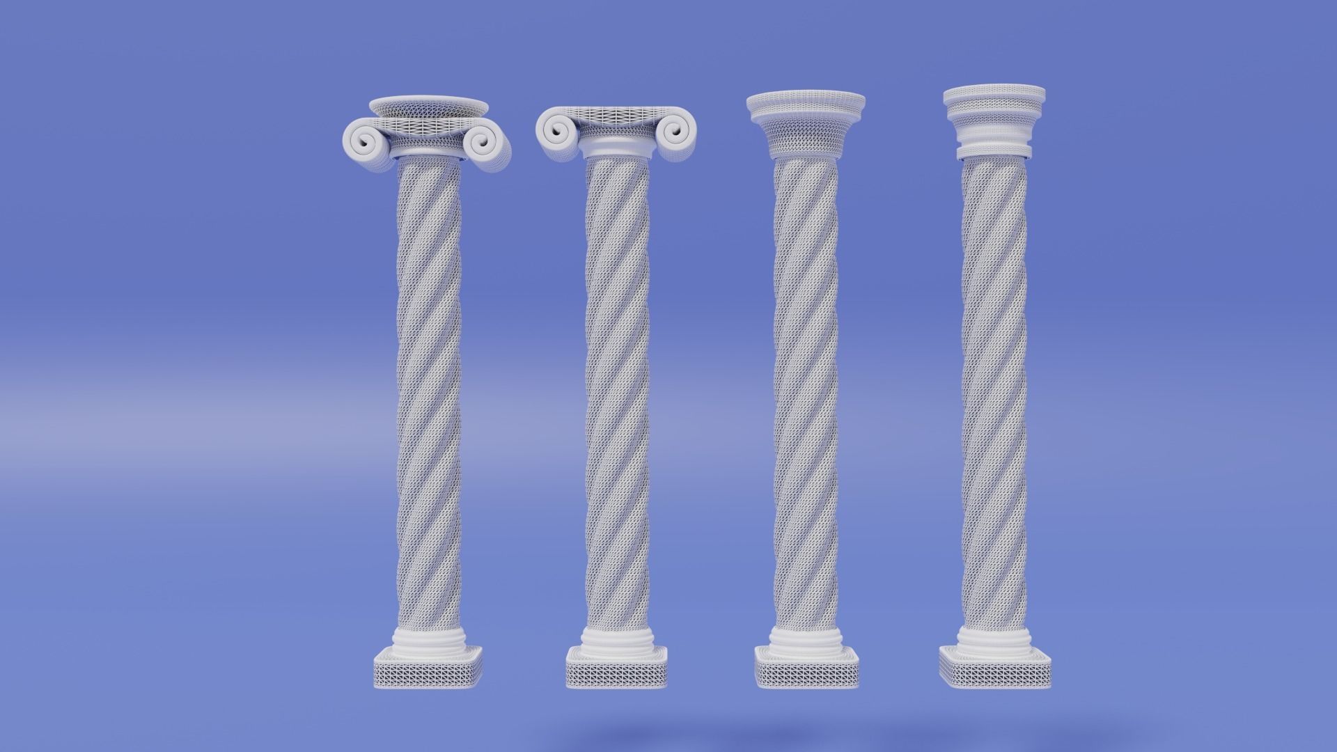 Greek and Roman Twisted Columns 3D model | CGTrader