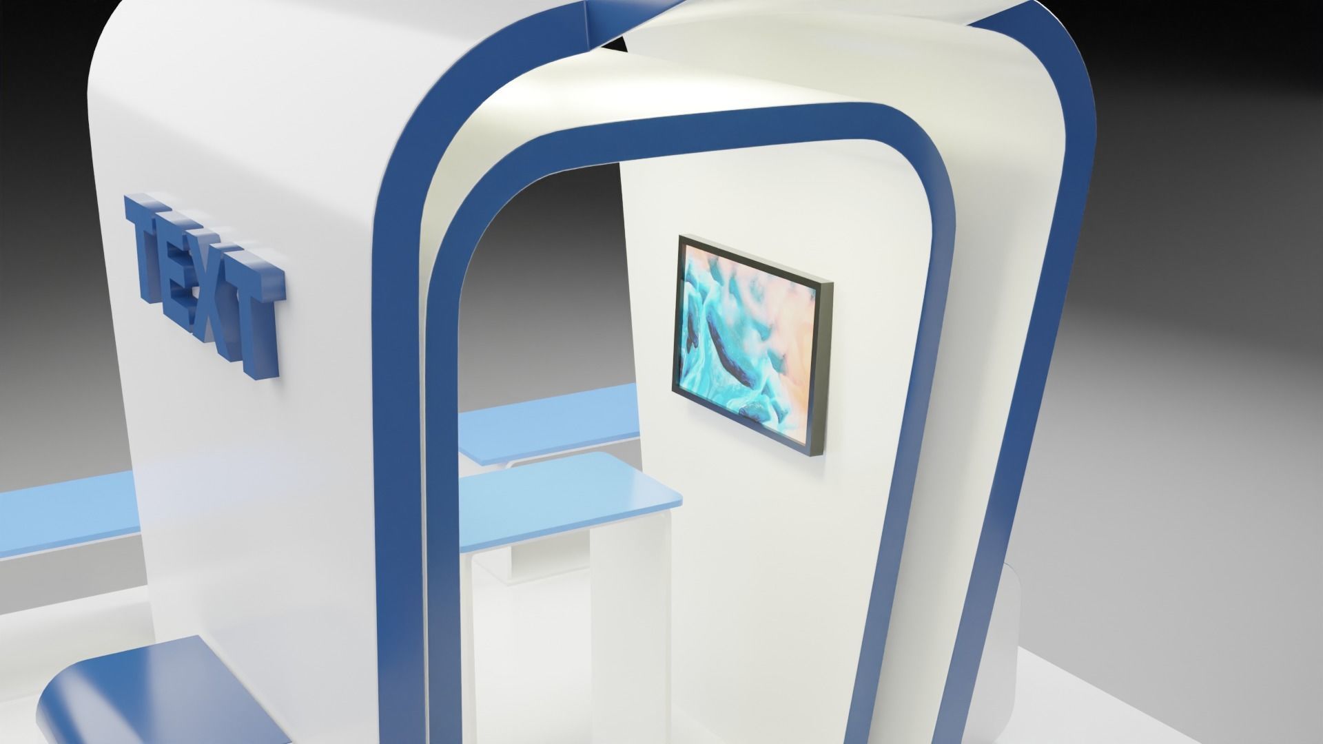 Modern Exhibition Booth 3D Model 3D model animated | CGTrader