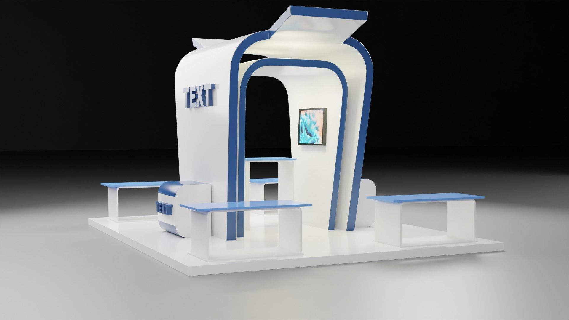 Modern Exhibition Booth 3D Model 3D model animated | CGTrader