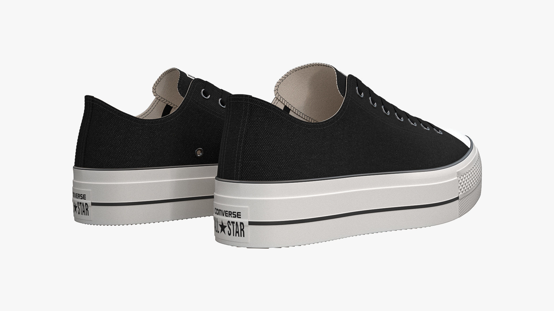 Chuck Taylor All Star Lift Platform Low Top Black 3D model | CGTrader