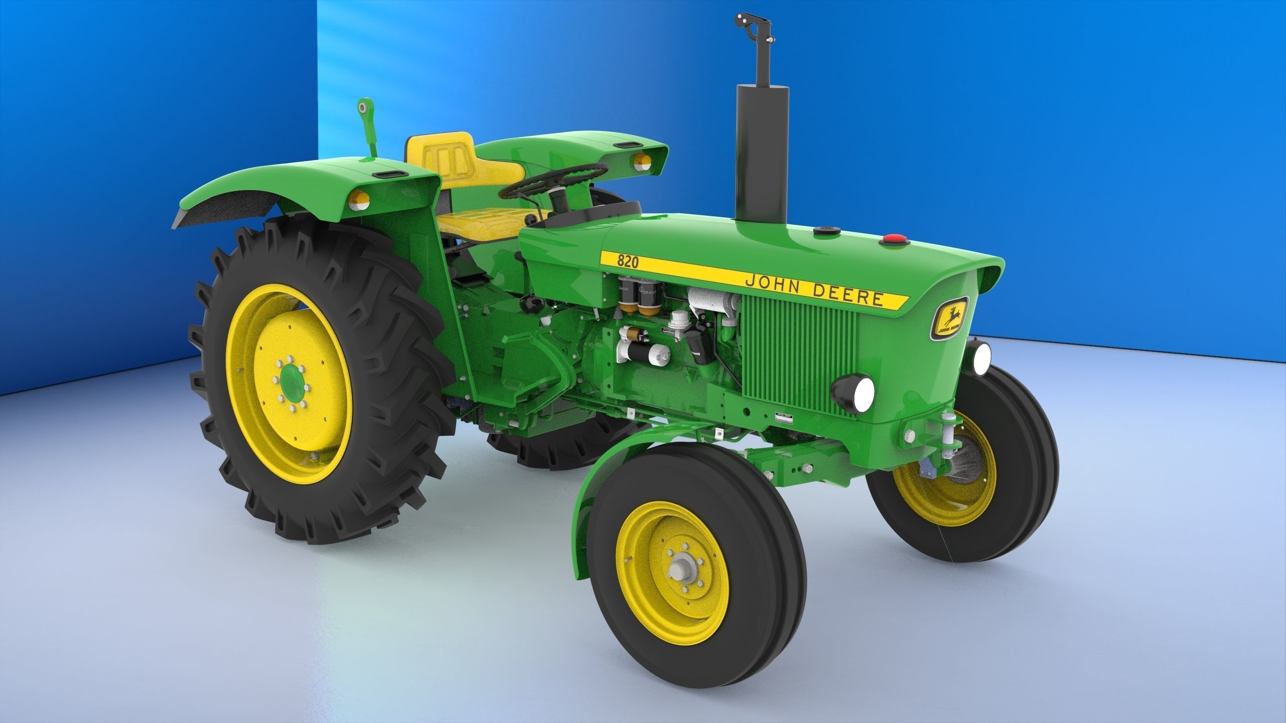 Tractor JOHN DEERE 820 920 1020 1120 free 3D model | CGTrader
