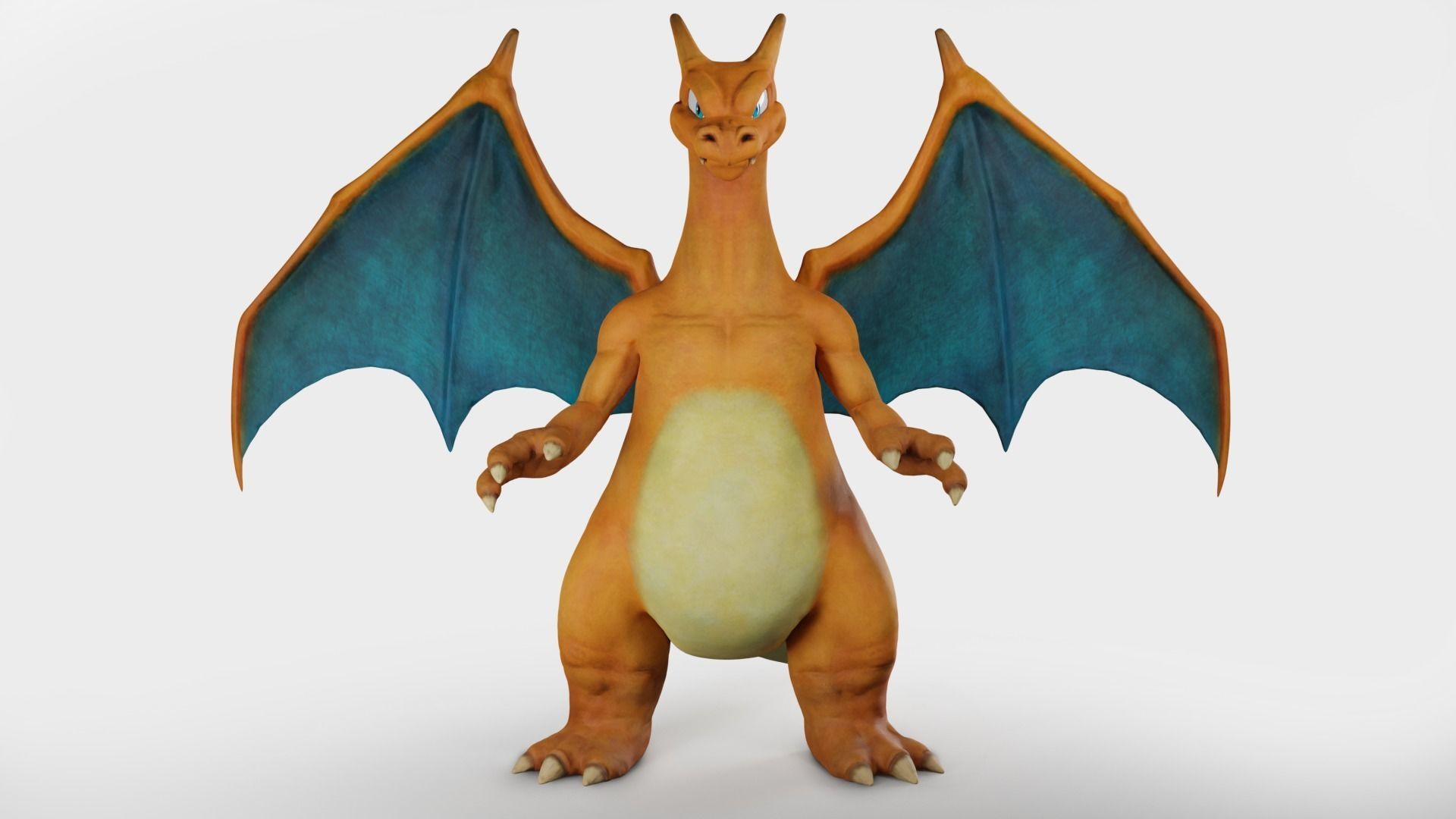 Charizard orange dragon 3D model rigged | CGTrader