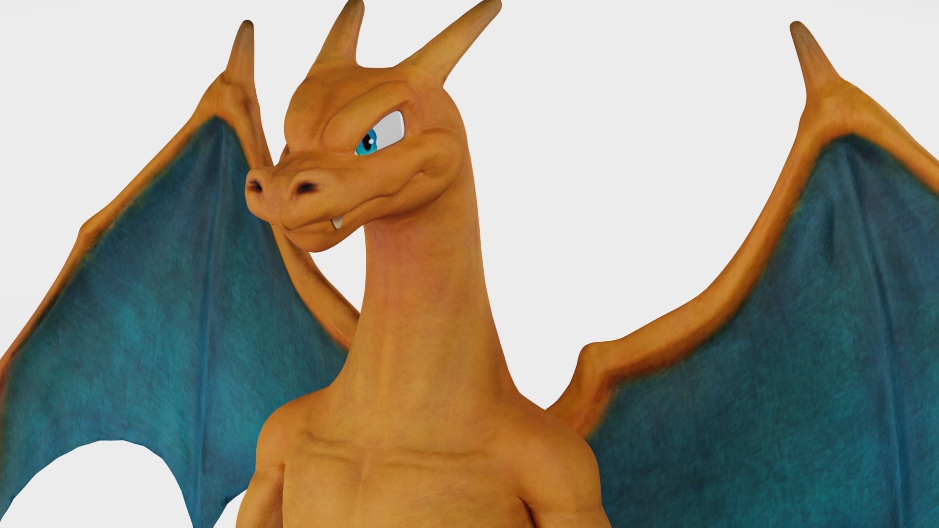 Charizard orange dragon 3D model rigged | CGTrader