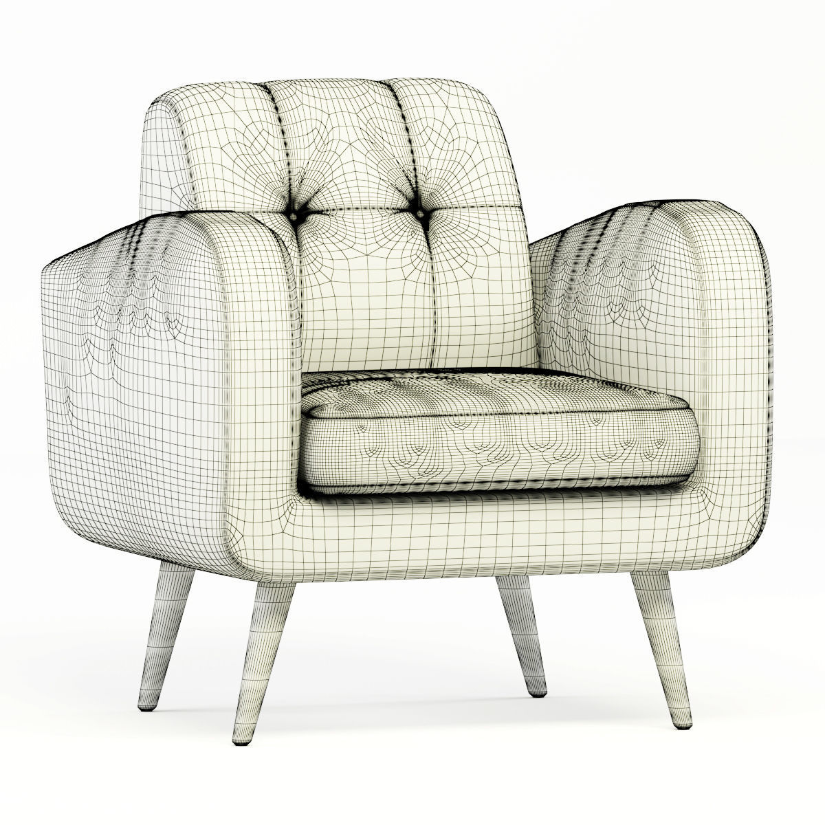 Valeria Tufted Armchair 3D model | CGTrader