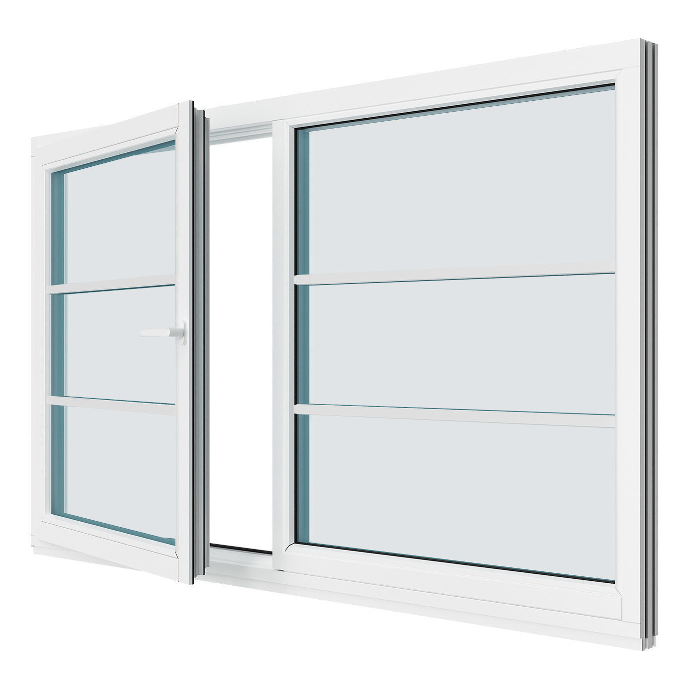 100 AND MORE WINDOWS OPENED FROM THE SIDE AND VENTILATED VIEW 3D model ...