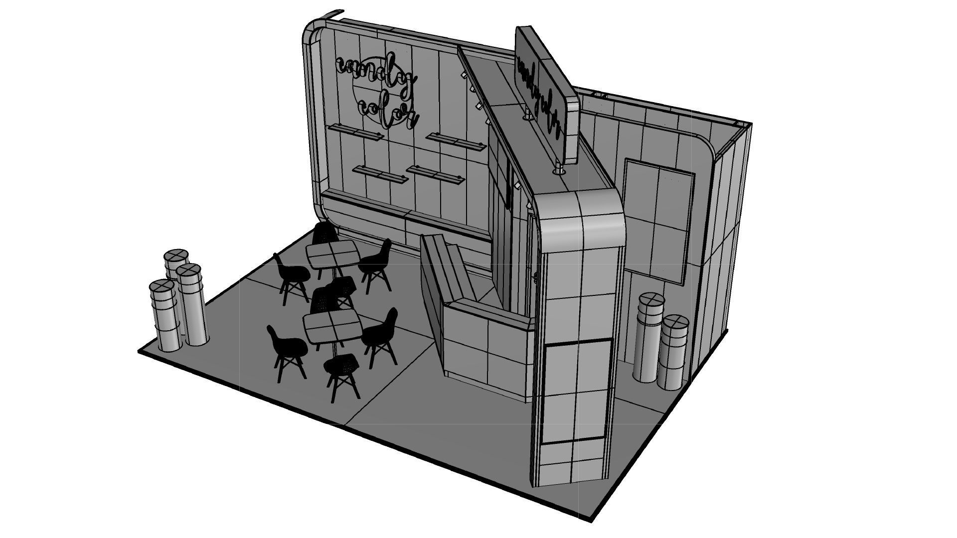 exhibition booth stall design custom 3D model | CGTrader